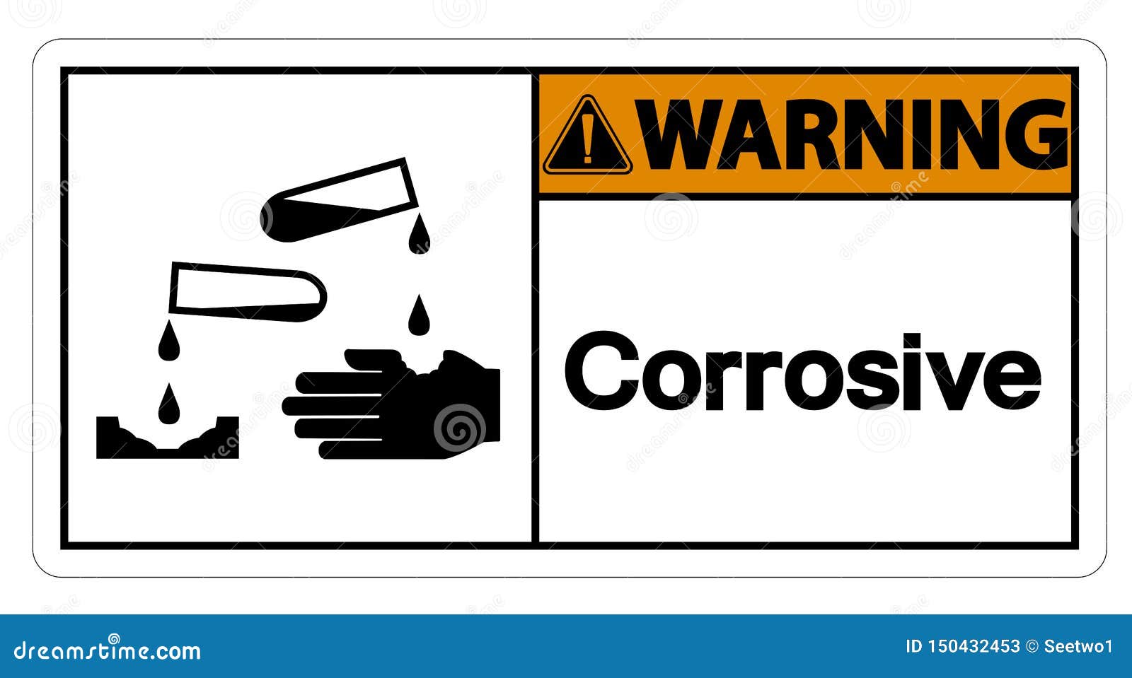 Warning Corrosive Symbol Sign Isolate on White Background,Vector ...