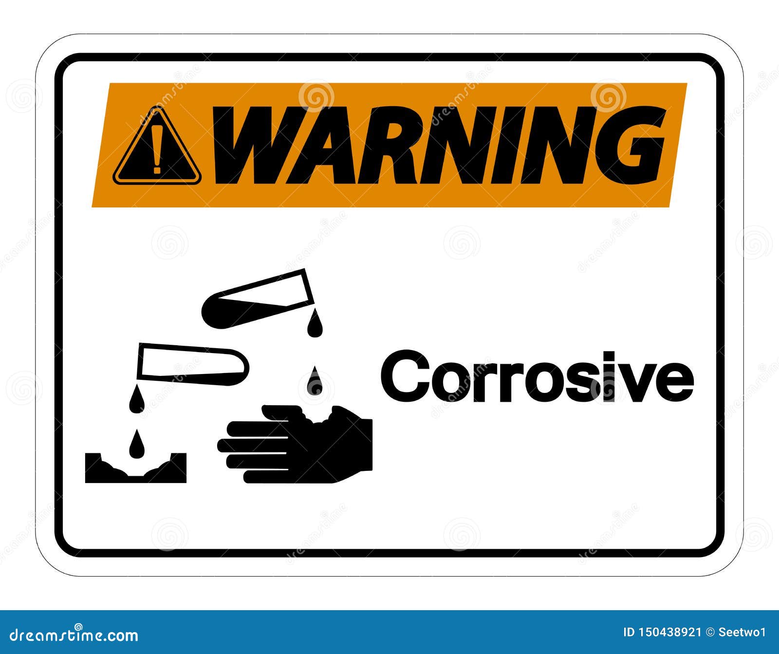 Warning Corrosive Symbol Sign Isolate on White Background,Vector ...