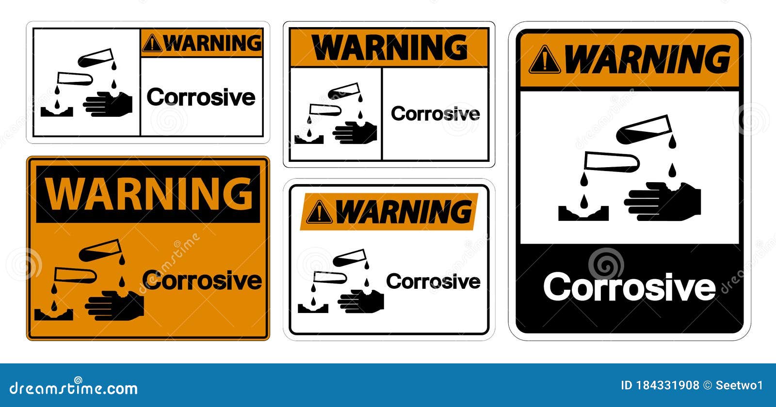 Warning Corrosive Symbol Sign Isolate on White Background,Vector ...