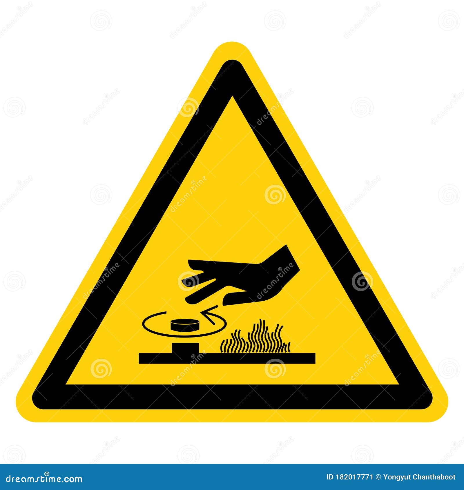 Warning Crush Hand of Hot Rorating Hazard Symbol Sign ,Vector ...