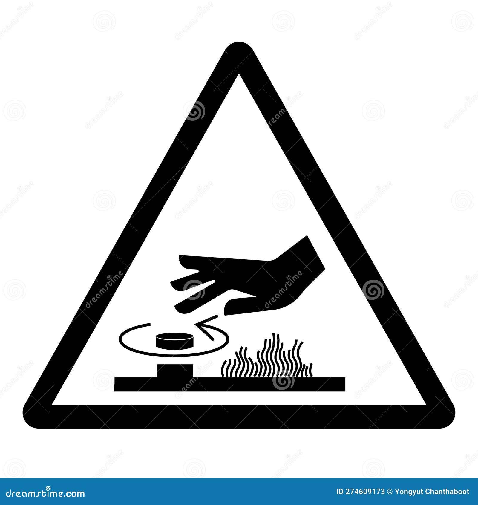 Warning Crush Hand of Hot Rorating Hazard Symbol Sign ,Vector ...