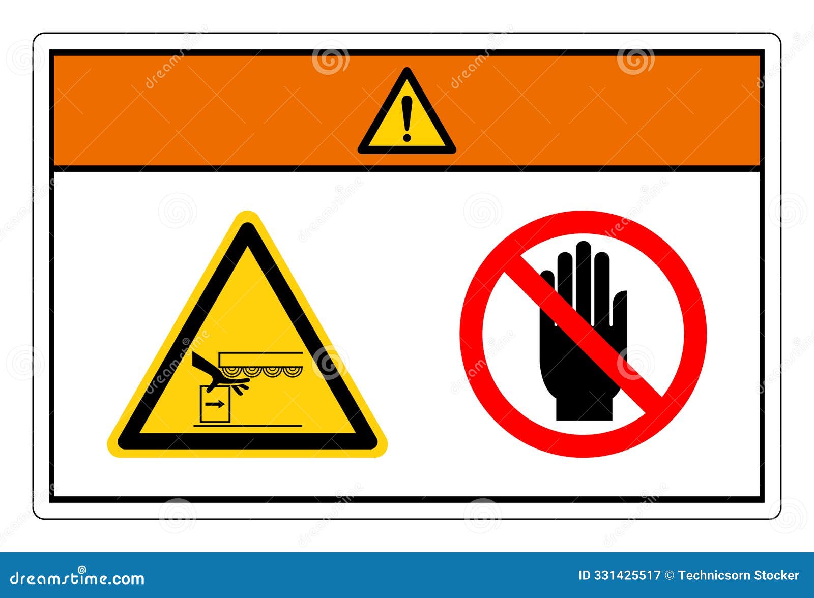 Warning Crush Hazard Do Not Touch Symbol Sign, Vector Illustration ...