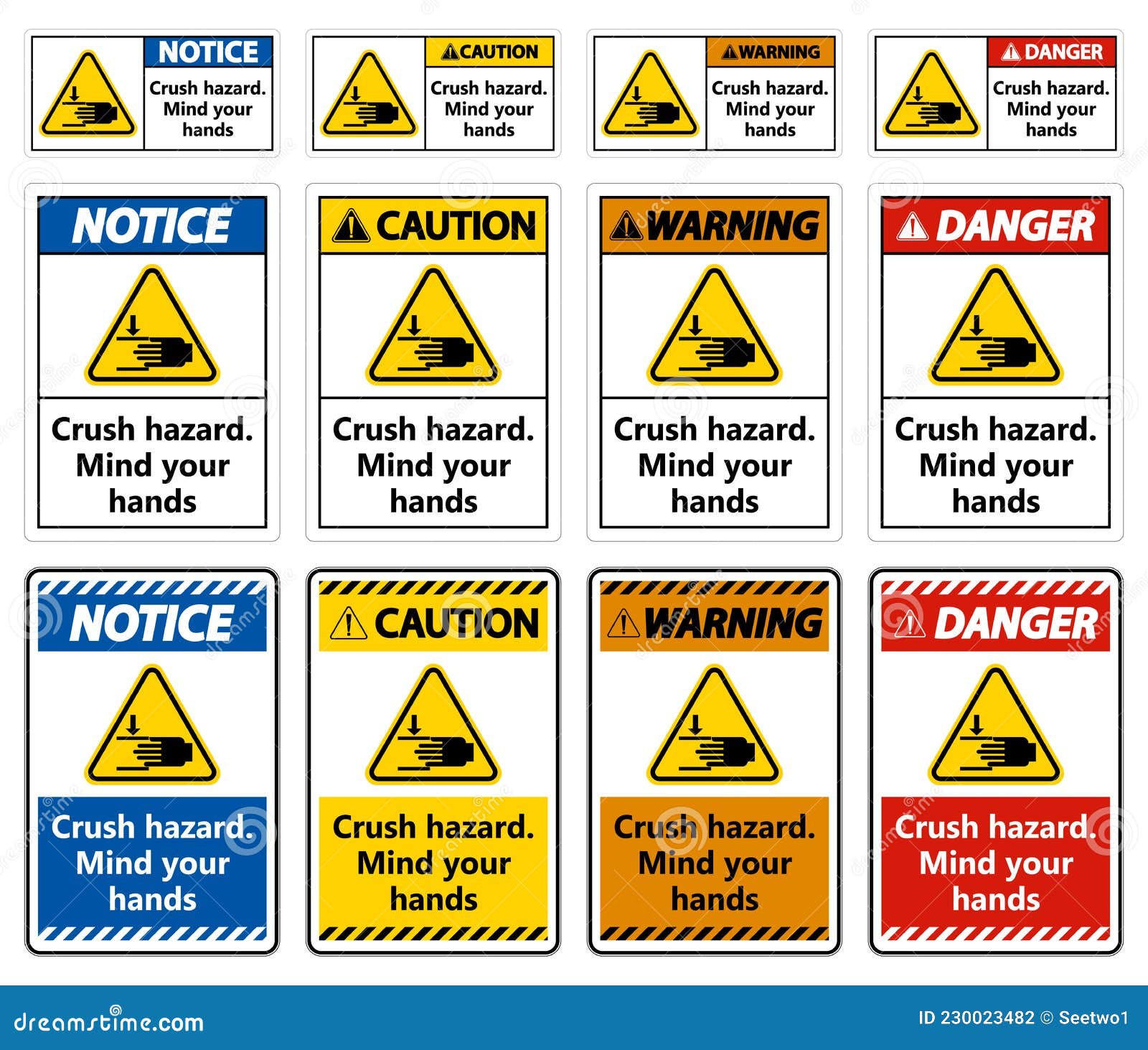 Crush Hazard Closing Mold Symbol Sign Isolate On White Background ...