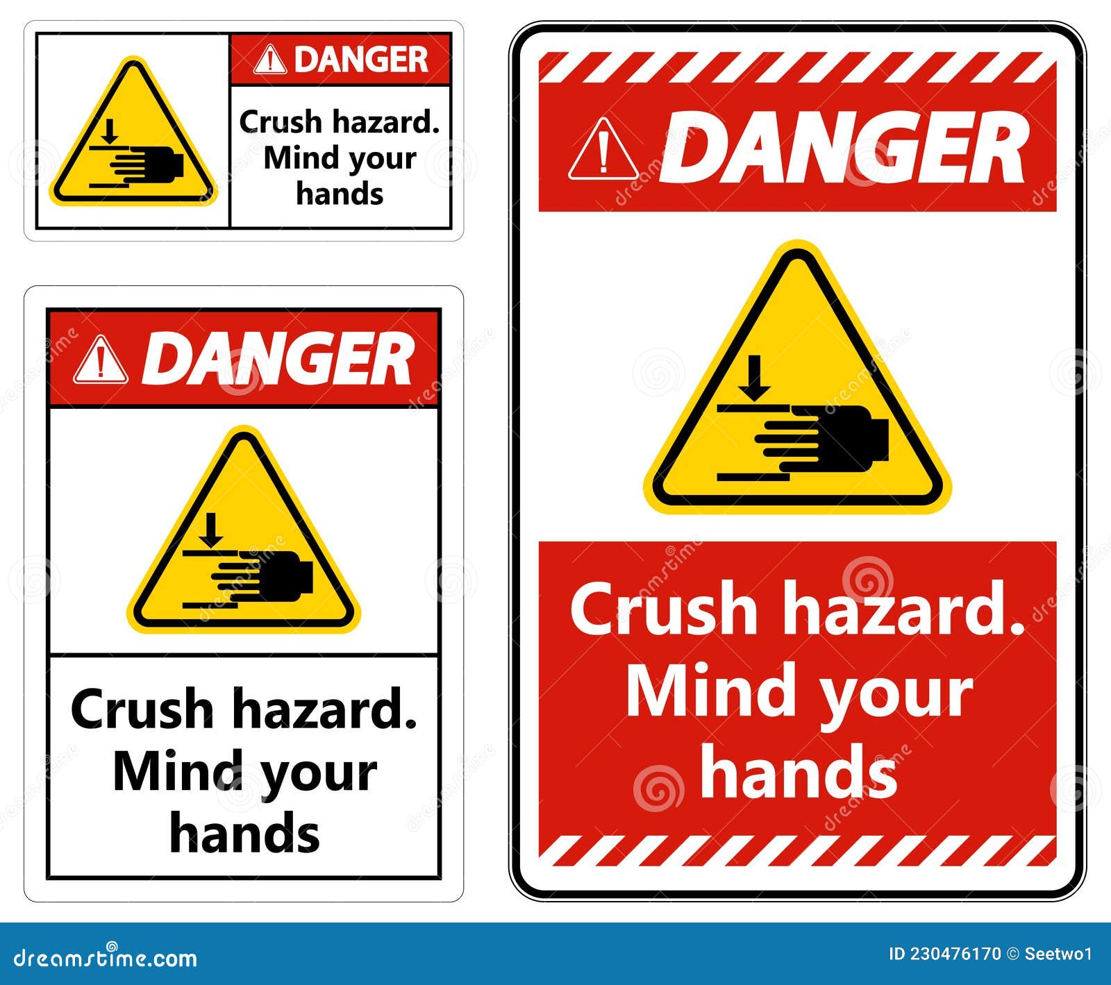 Crush Hazard Closing Mold Symbol Sign, Vector Illustration, Isolate On ...