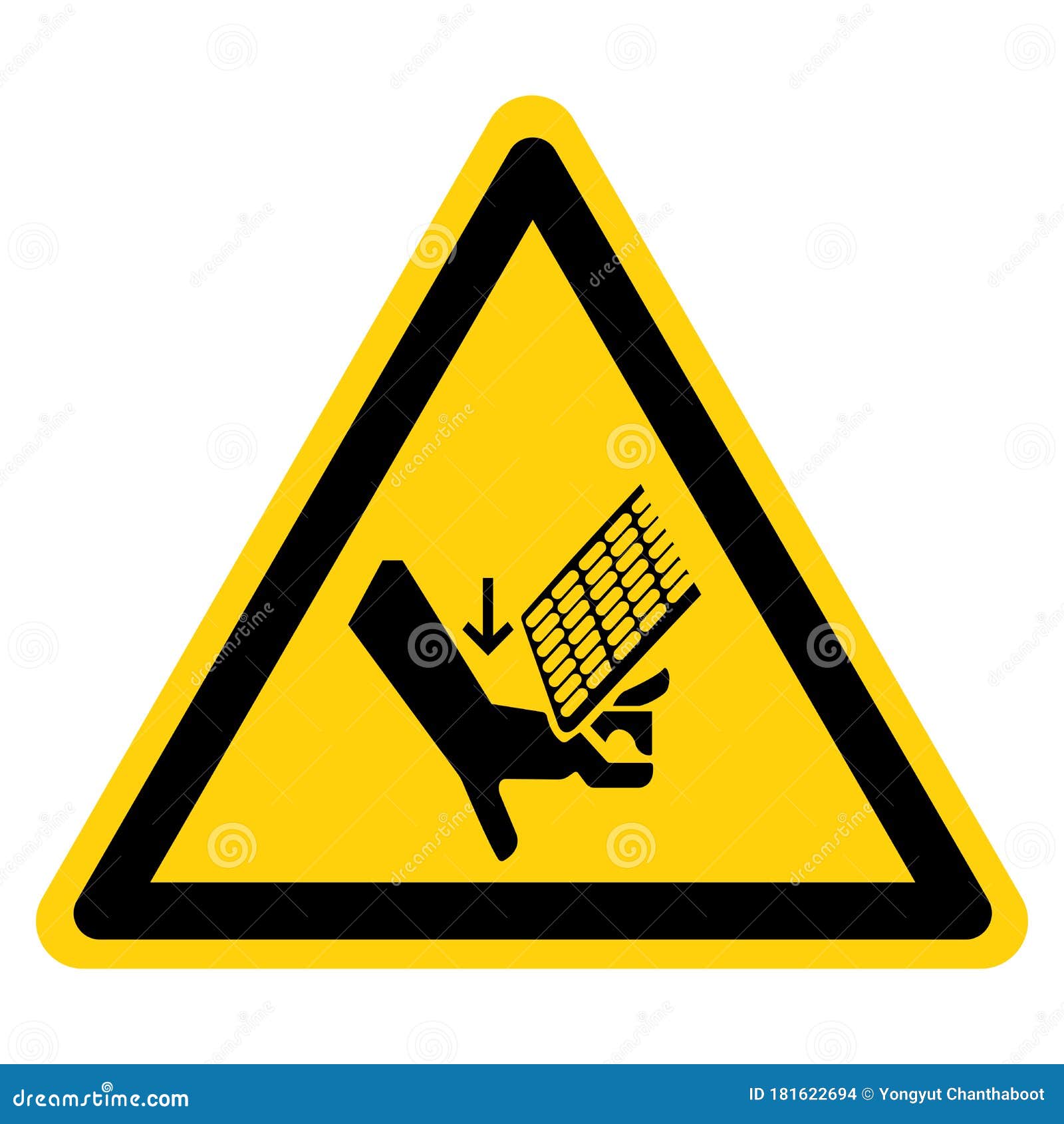 Warning Crush Hazard Symbol Sign ,Vector Illustration, Isolate on White ...