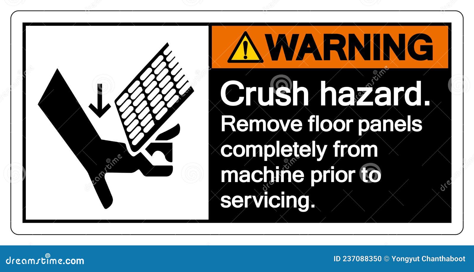 Warning Crush Hazard Symbol Sign ,Vector Illustration, Isolate on White ...