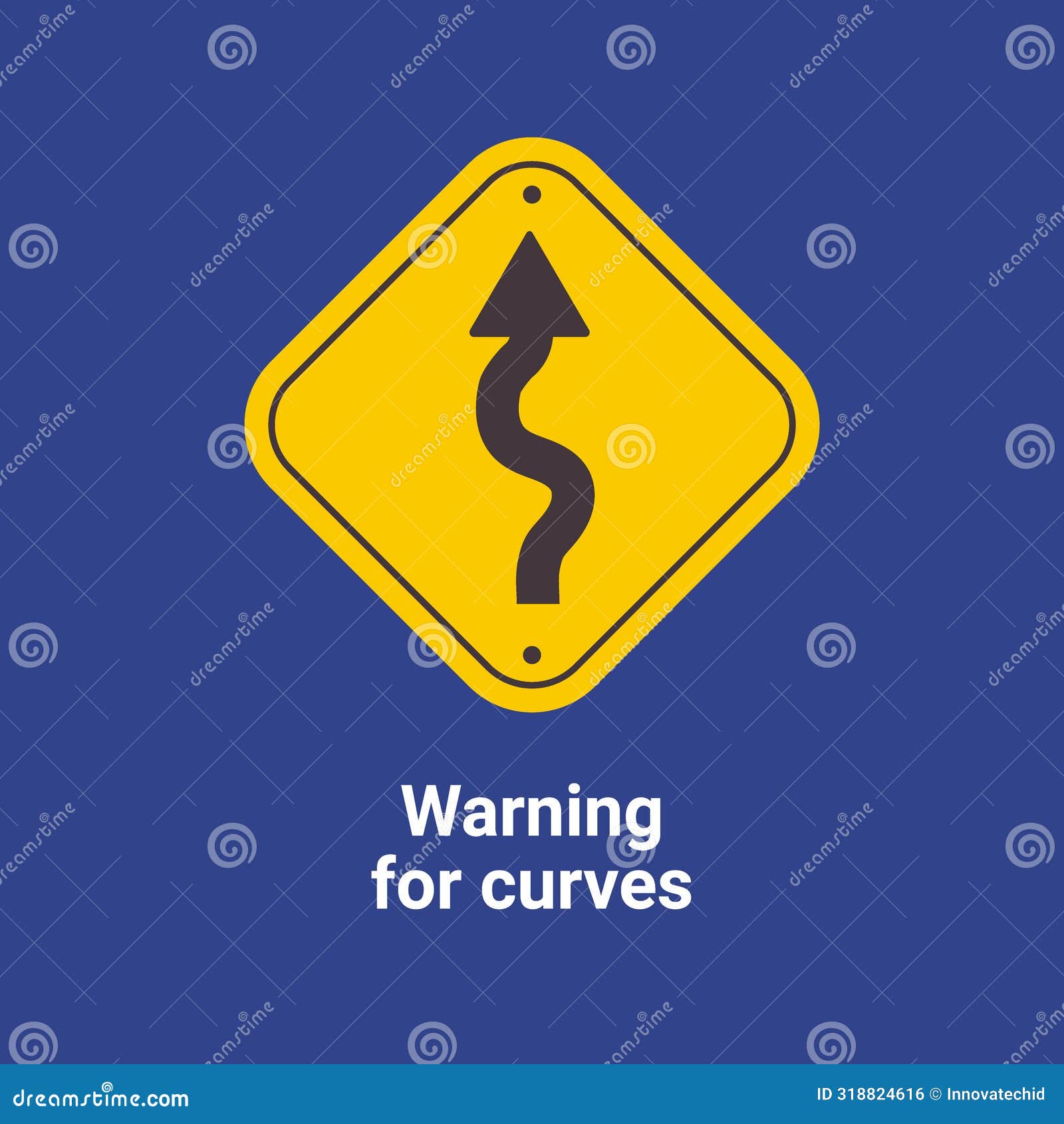 Warning Traffic Signs, Warning for Curves Stock Vector - Illustration ...