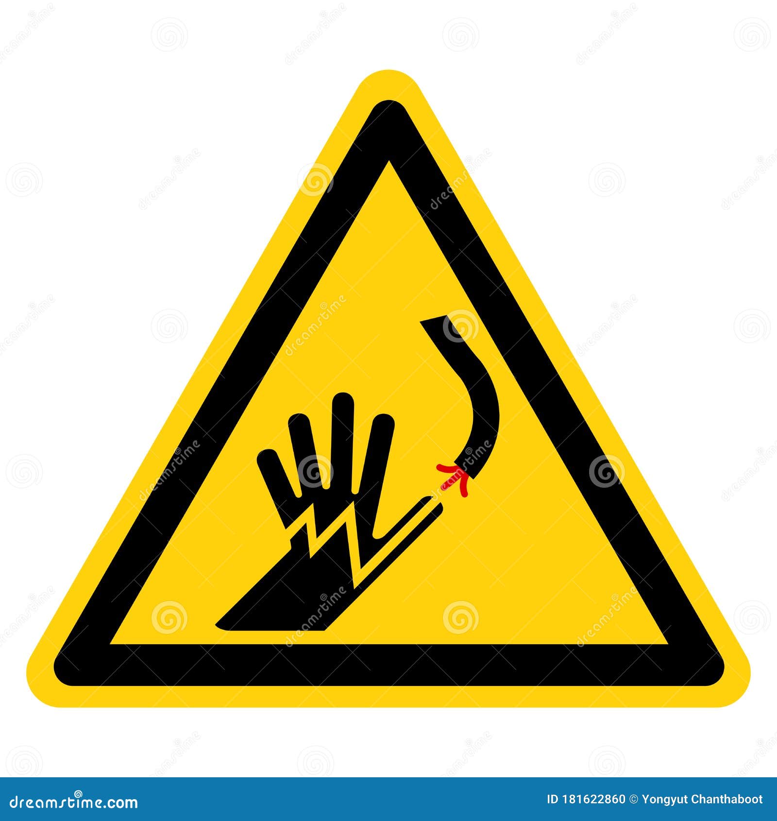 Warning Custom Electrical Hazard Symbol Sign ,Vector Illustration ...