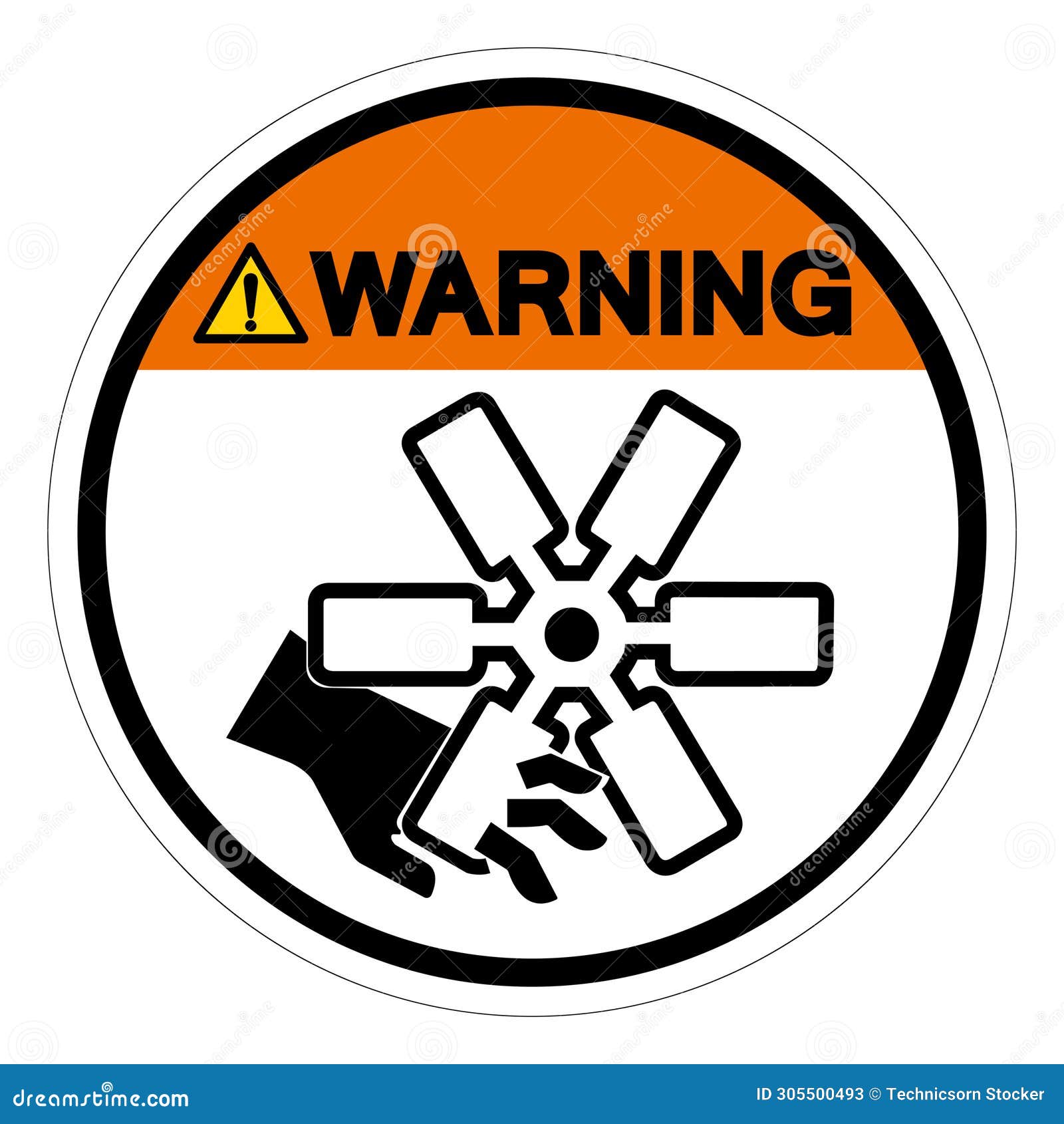 Warning Cutting of Fingers or Hand Engine Fan Symbol Sign, Vector ...
