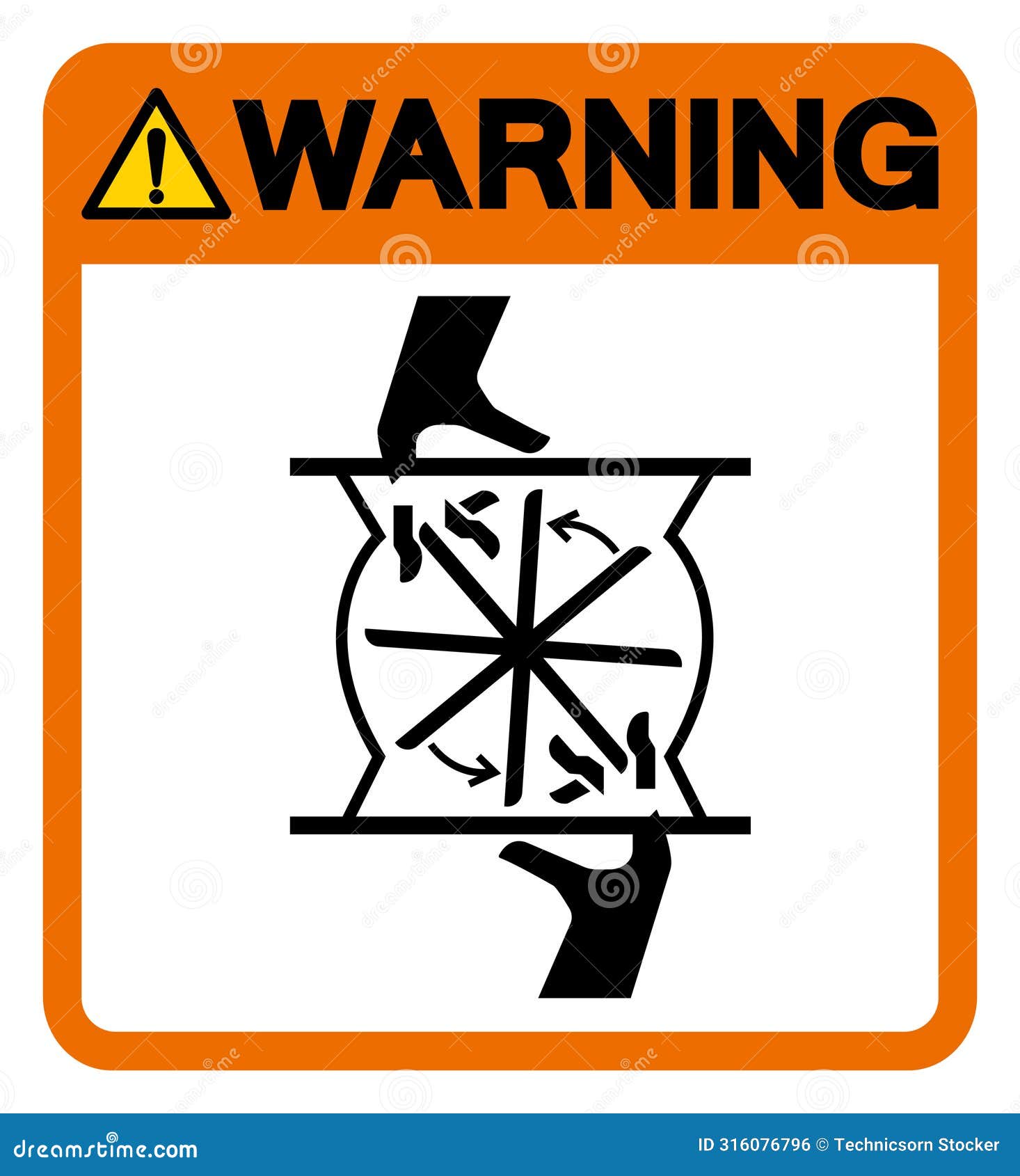 Warning Cutting of Fingers Rotating Blade Symbol Sign, Vector ...