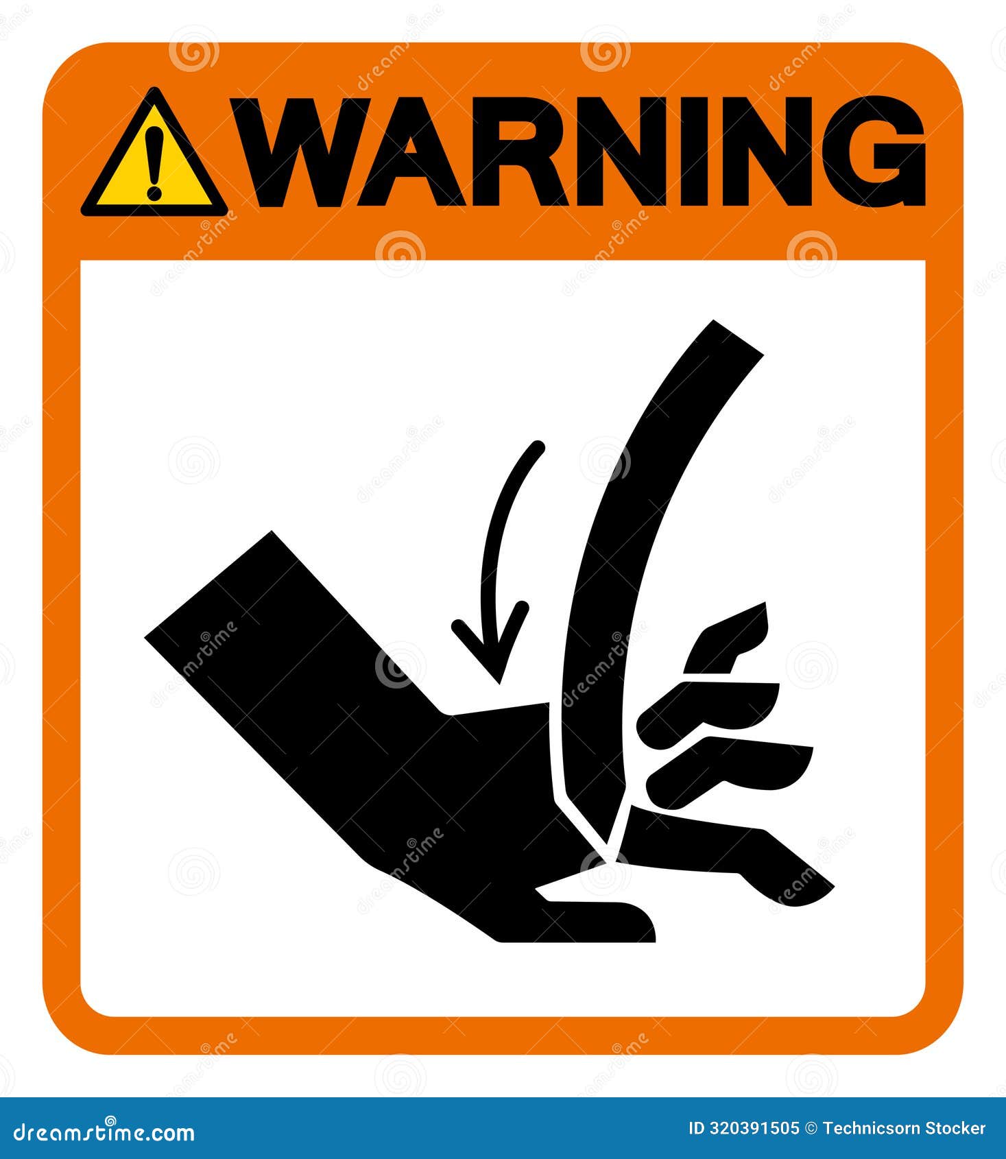 Warning Cutting of Hand Curved Blade Symbol Sign, Vector Illustration ...
