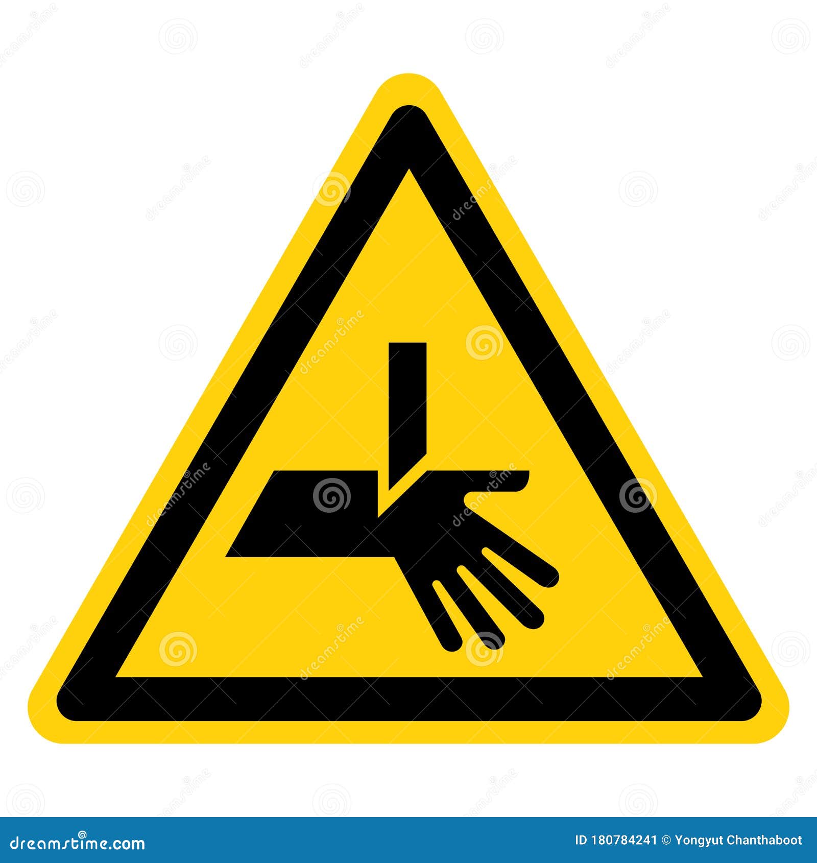Warning Cutting And Crush Hazard Symbol Sign ,Vector Illustration ...