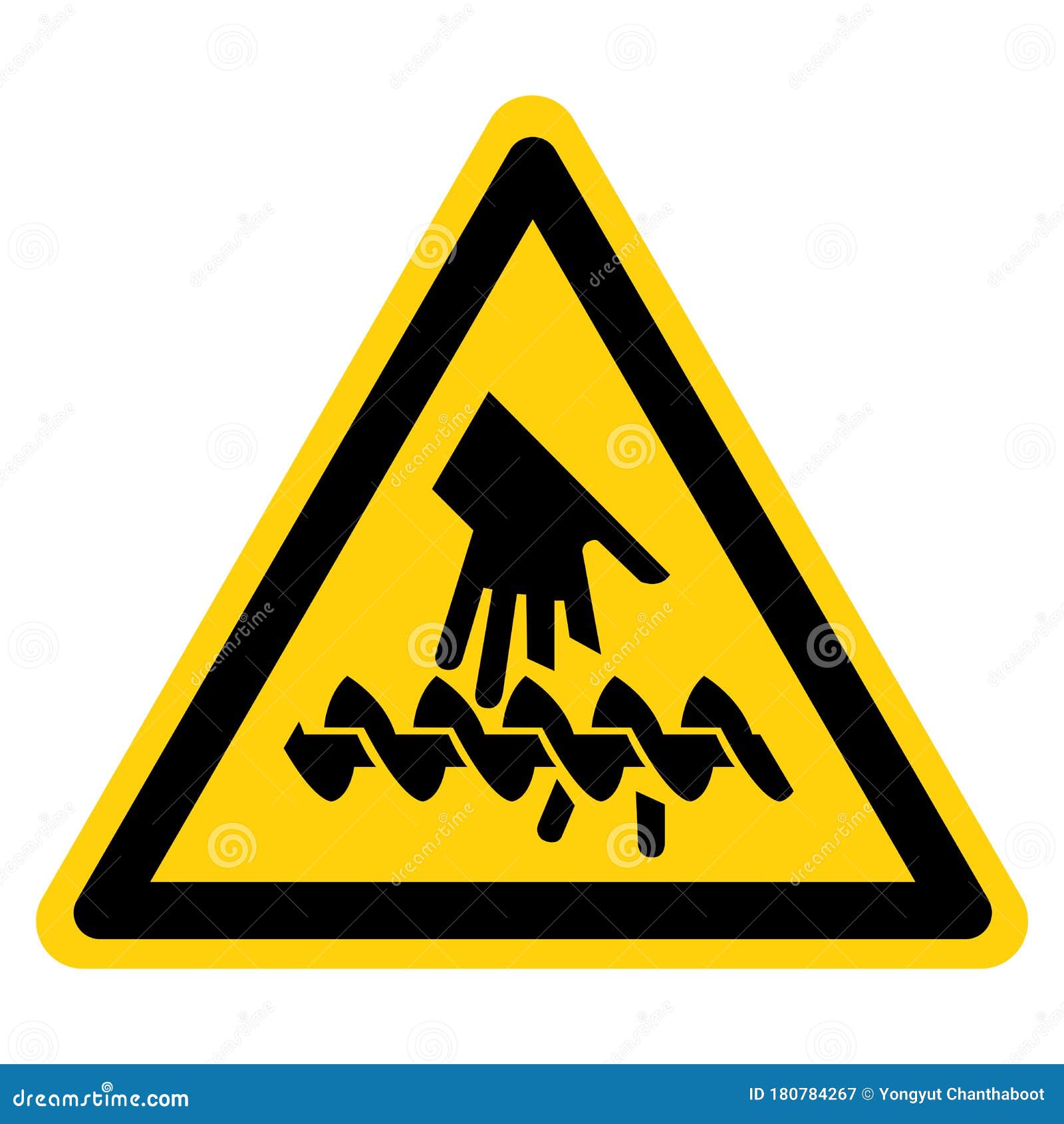 Warning Cutting And Crush Hazard Symbol Sign ,Vector Illustration ...