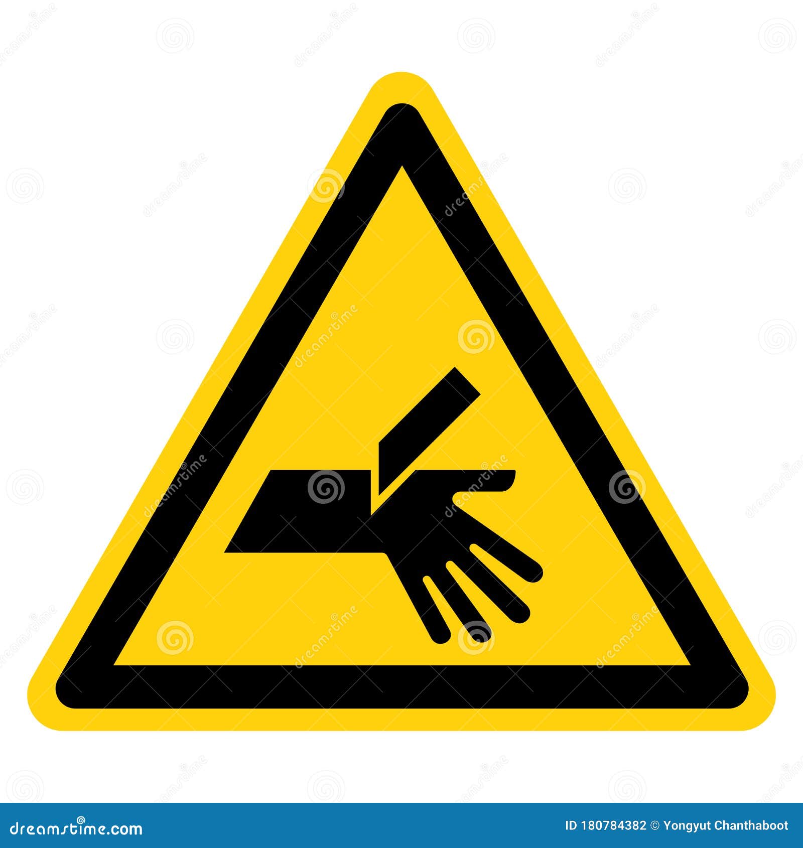 Warning Cutting Hand Symbol Sign ,Vector Illustration, Isolate On White ...