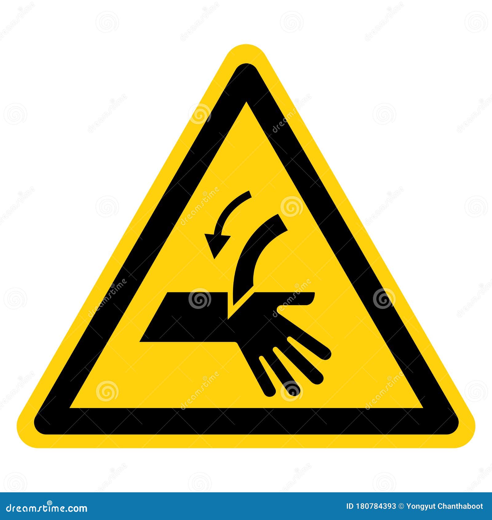 Warning Cutting Hand Symbol Sign ,Vector Illustration, Isolate on White ...