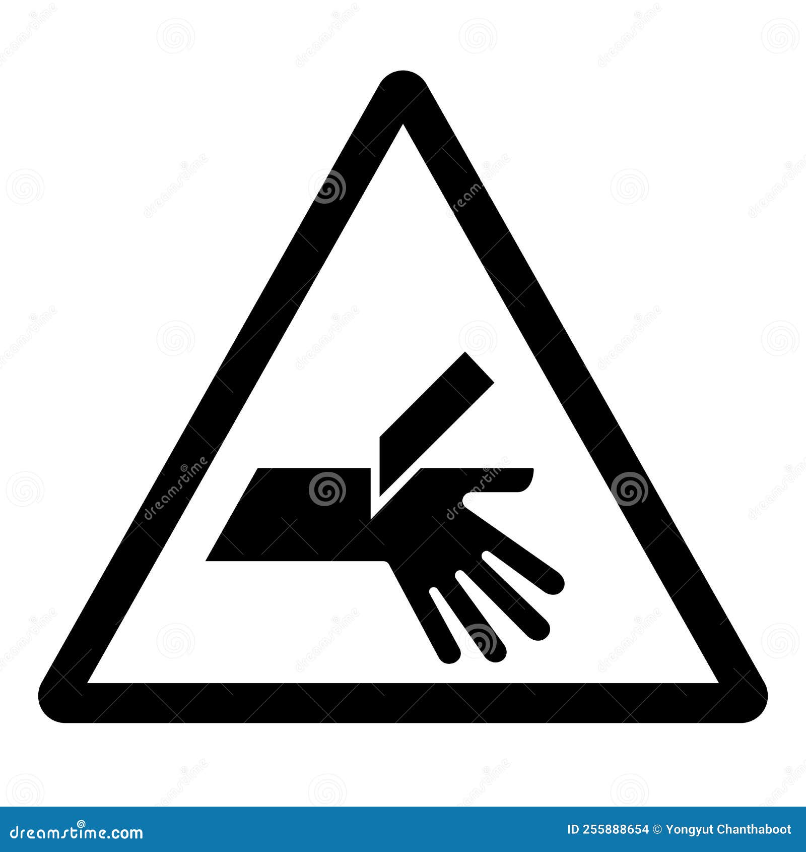 Warning Cutting Hand Symbol Sign ,Vector Illustration, Isolate on White ...