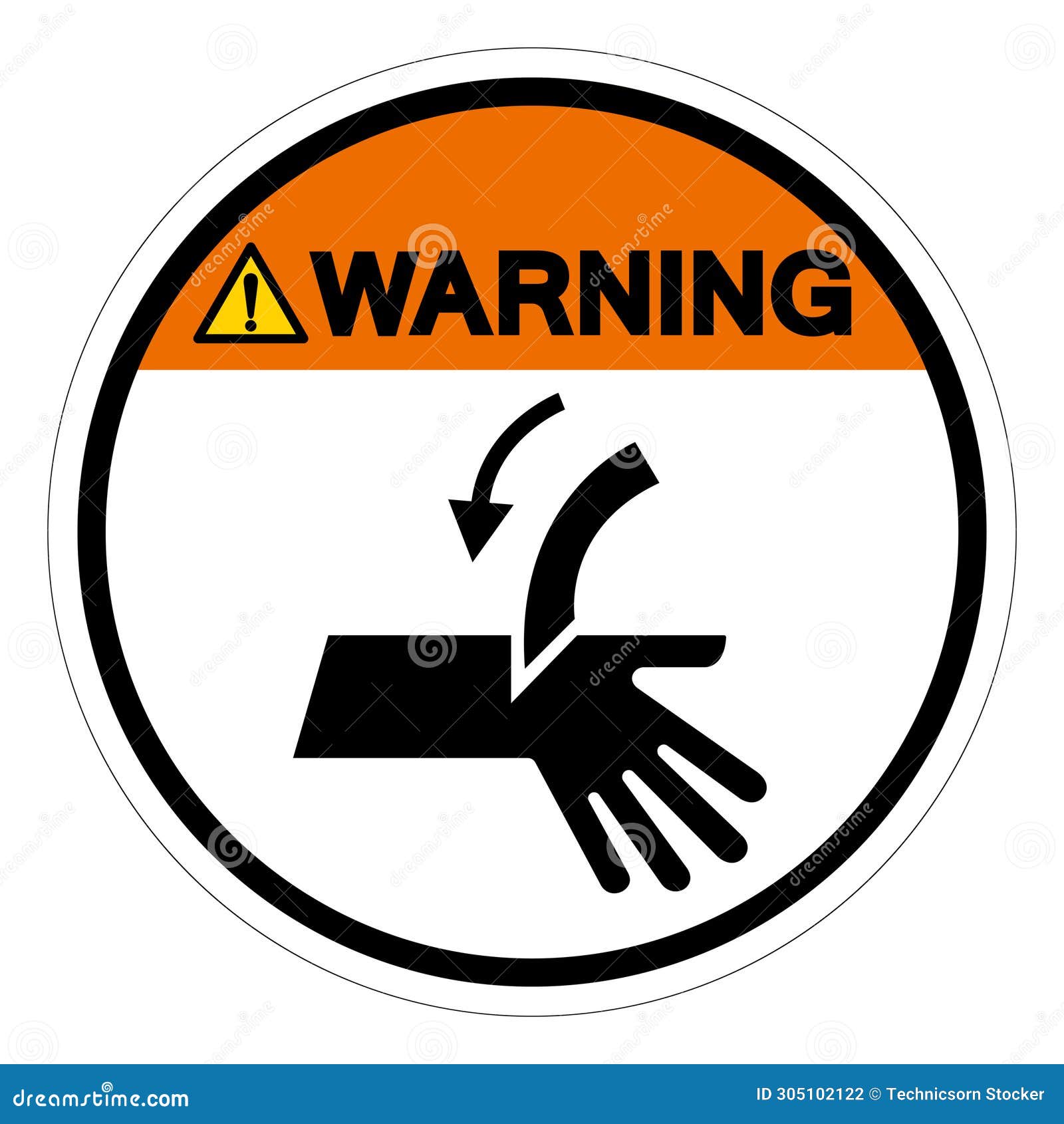 Warning Cutting Hand Symbol Sign, Vector Illustration, Isolate on White ...