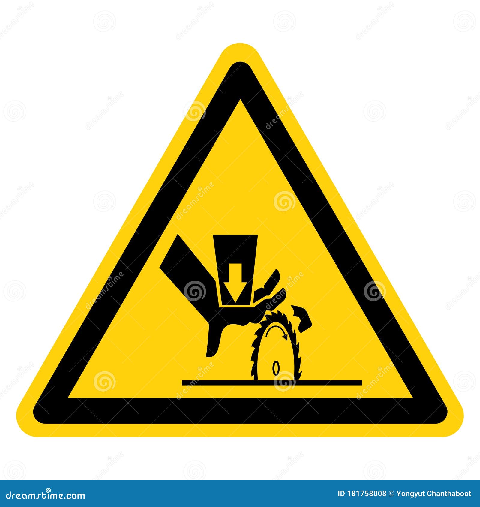 Warning Cutting Hazard Symbol Sign ,Vector Illustration, Isolate on ...