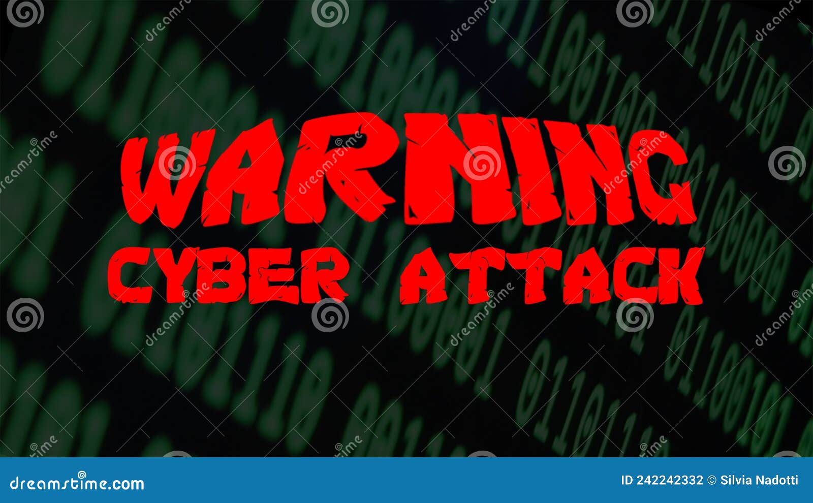 WARNING CYBER ATTACK stock illustration. Illustration of hacking ...