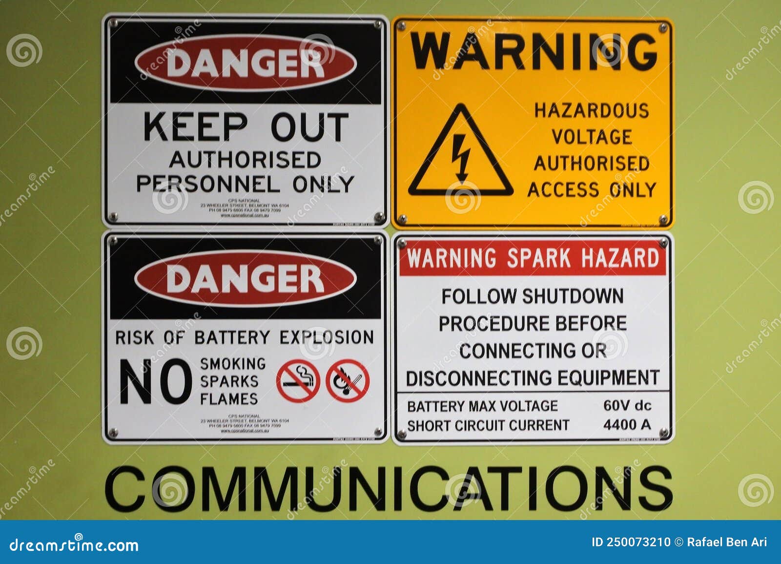 Warning Danger Communication Signs Background Stock Photo - Image of ...