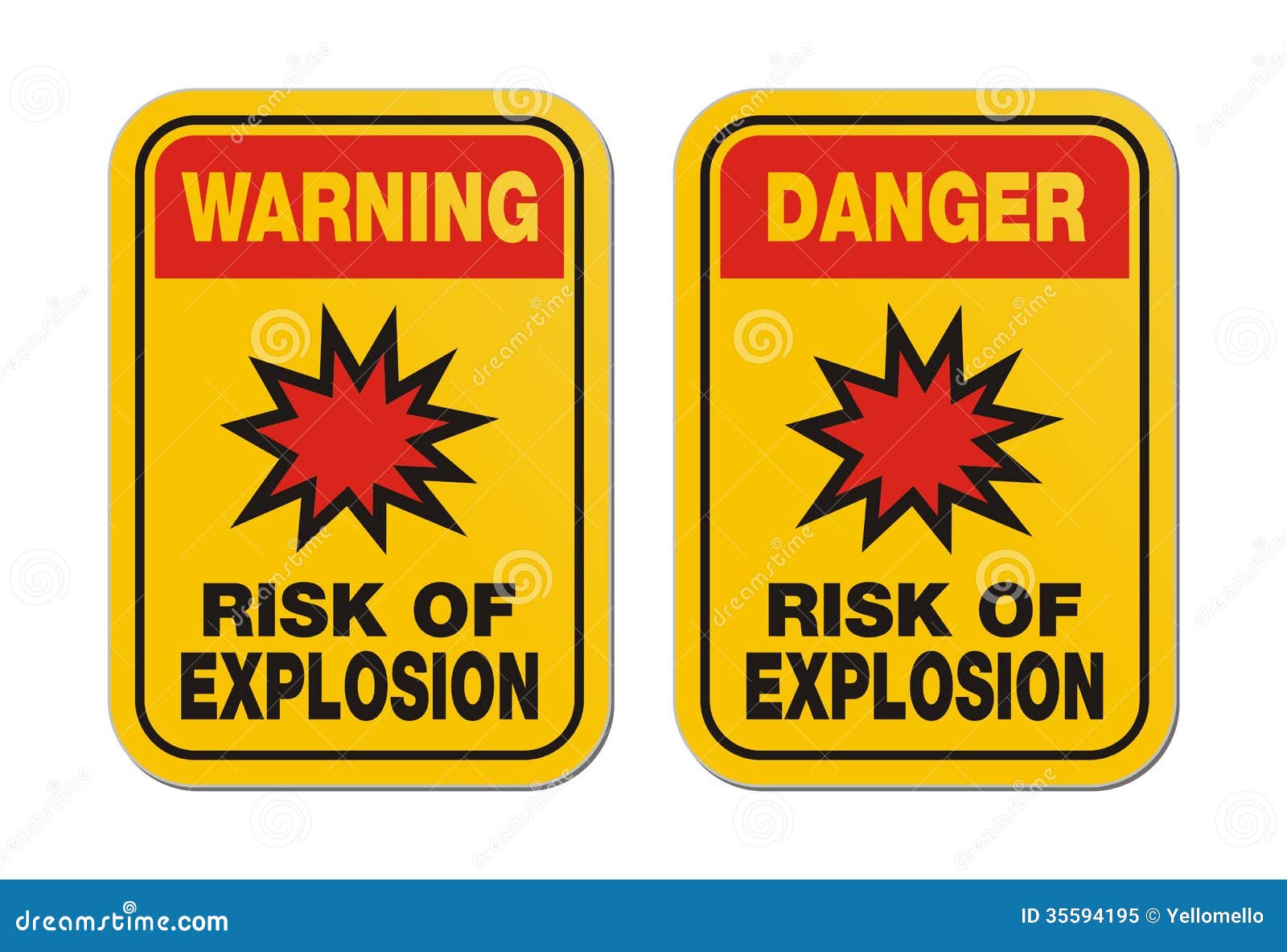Danger Risk Of Explosion, Hazard Sign With Text And Explosive ...