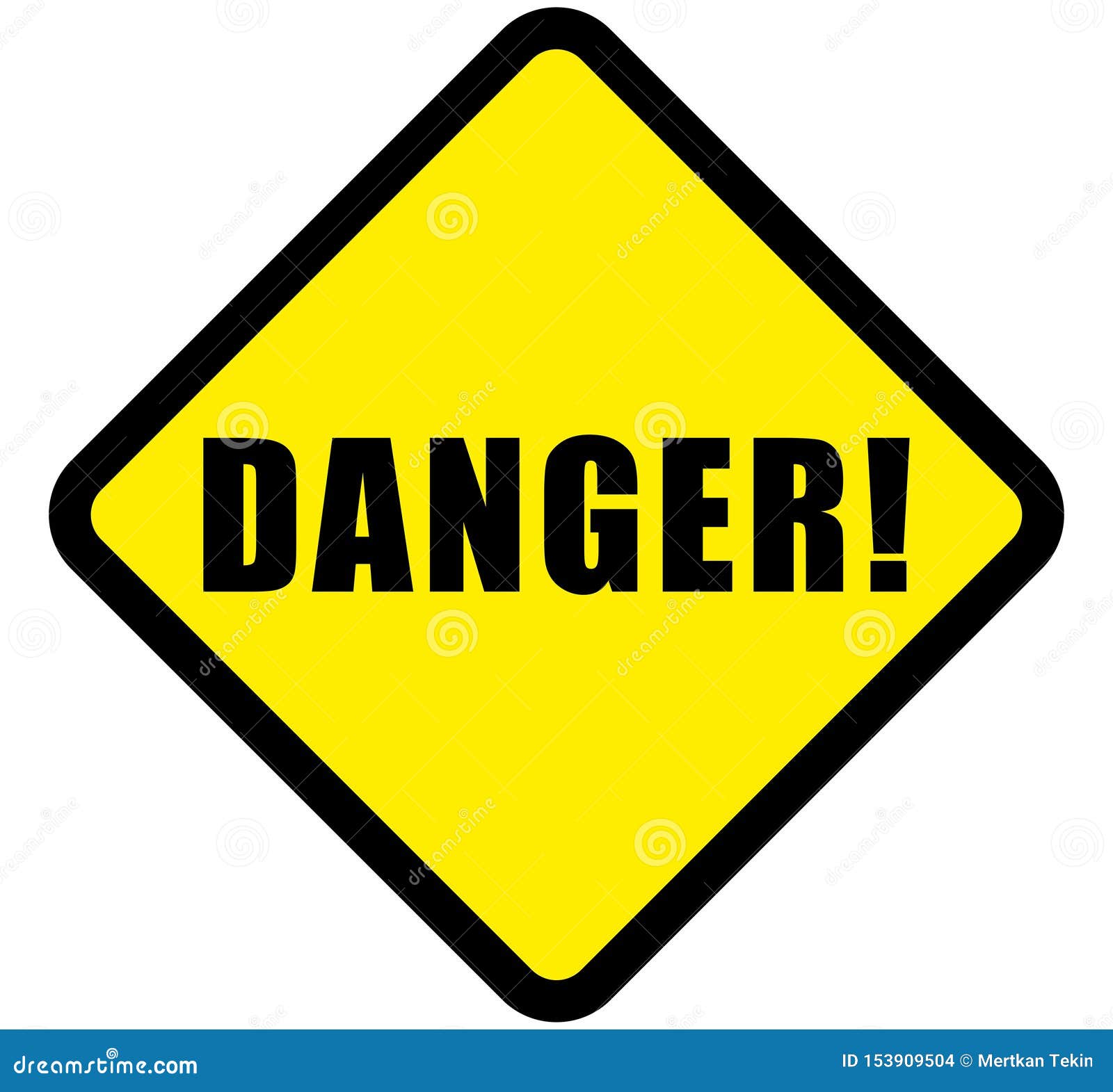 Warning Danger Sign, Rectangle and Triangle Frame Black and Yellow ...