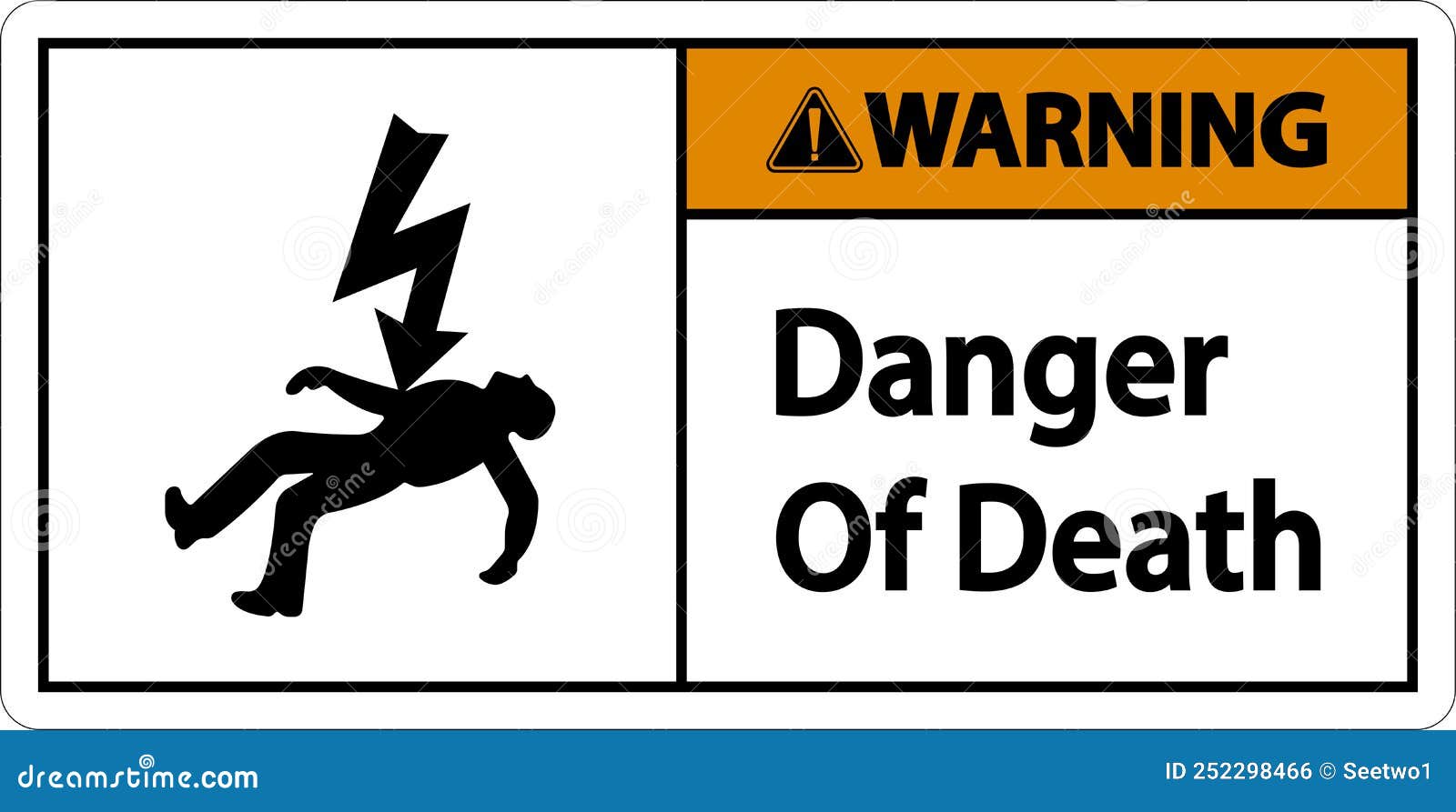 Warning of Death Sign on White Background Stock Vector - Illustration ...