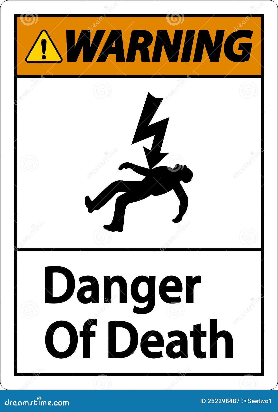 Warning Of Death Symbols Sign, Vector Illustration, Isolated On White ...