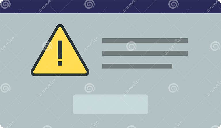 Warning Dialog Box with Message Stock Vector - Illustration of malware ...