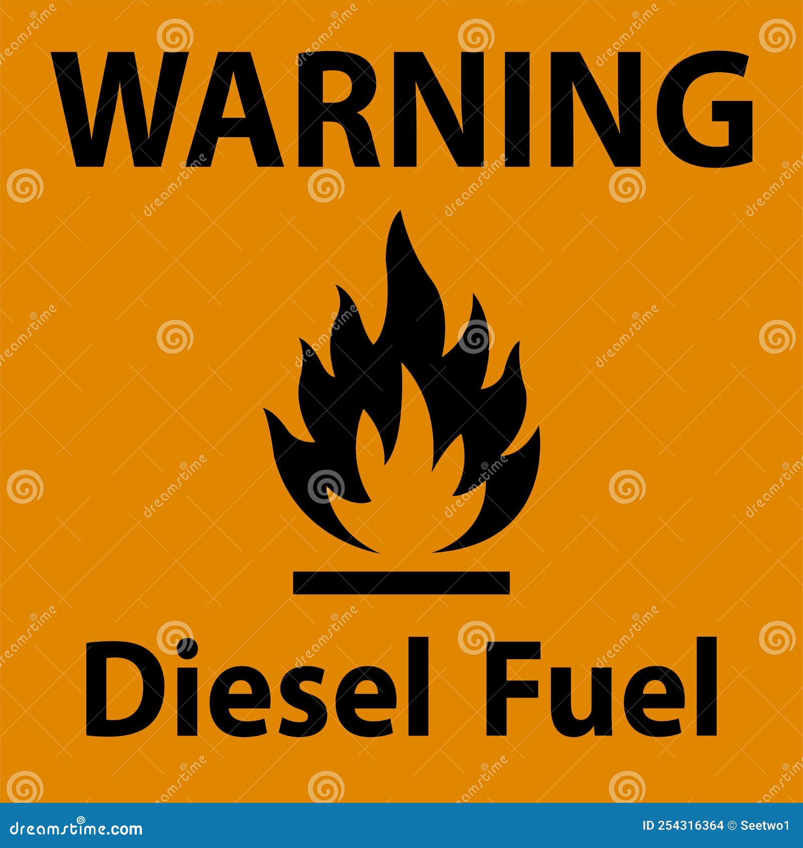 Warning Diesel Fuel Sign on White Background Stock Vector ...