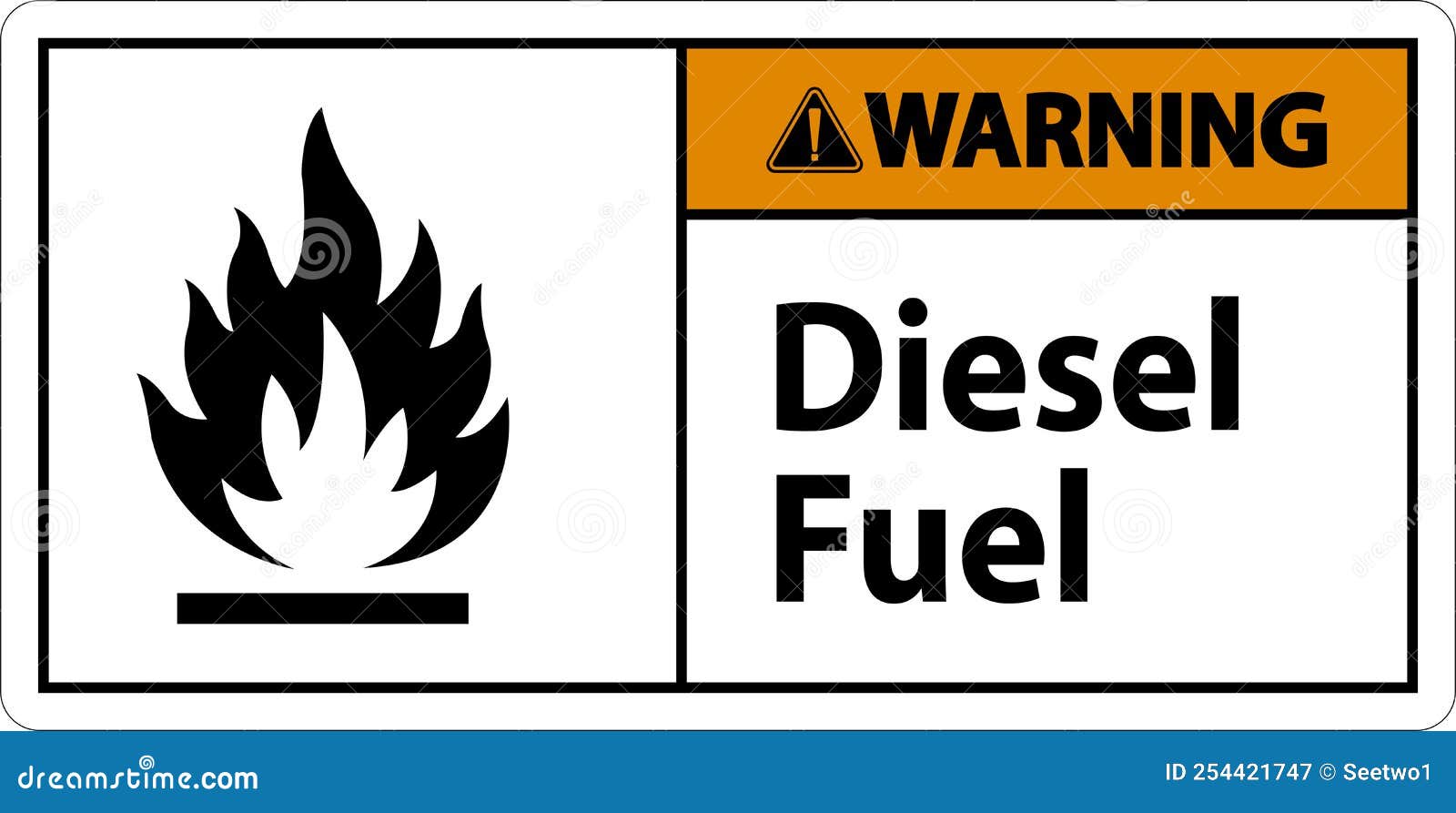 Warning Diesel Fuel Sign on White Background Stock Vector ...