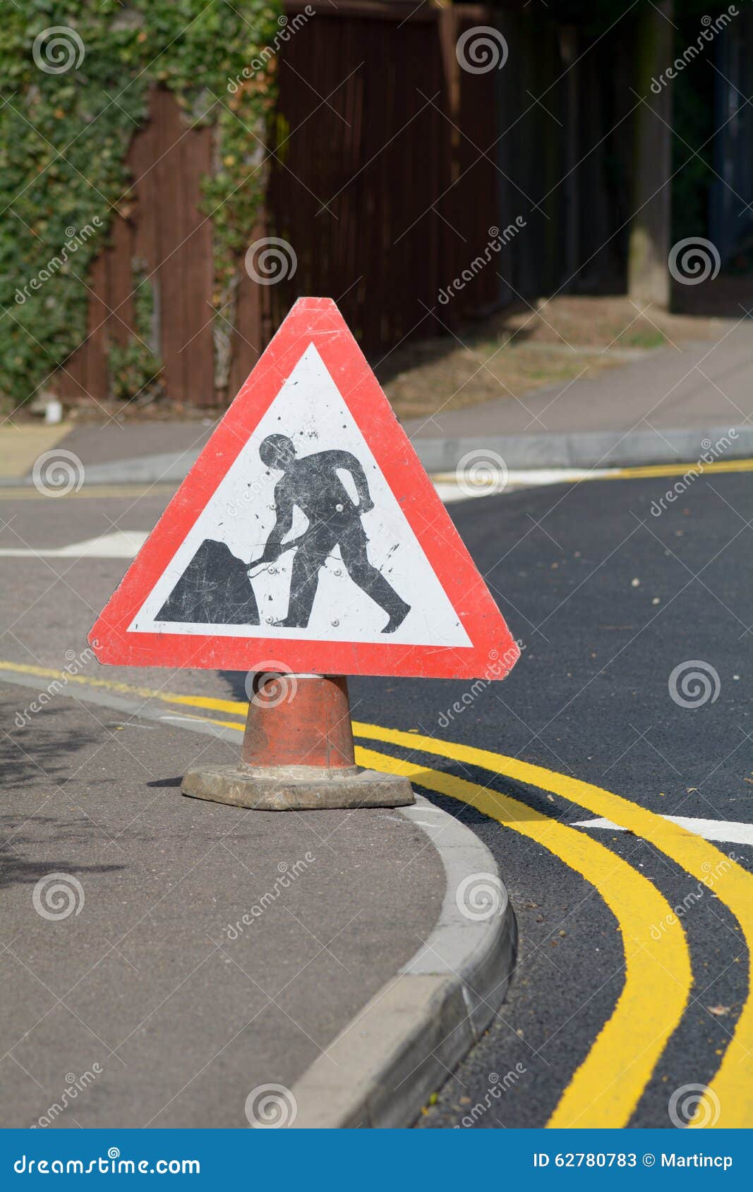 Warning Digging Ahead Road Traffic Sign Stock Image - Image of alert ...