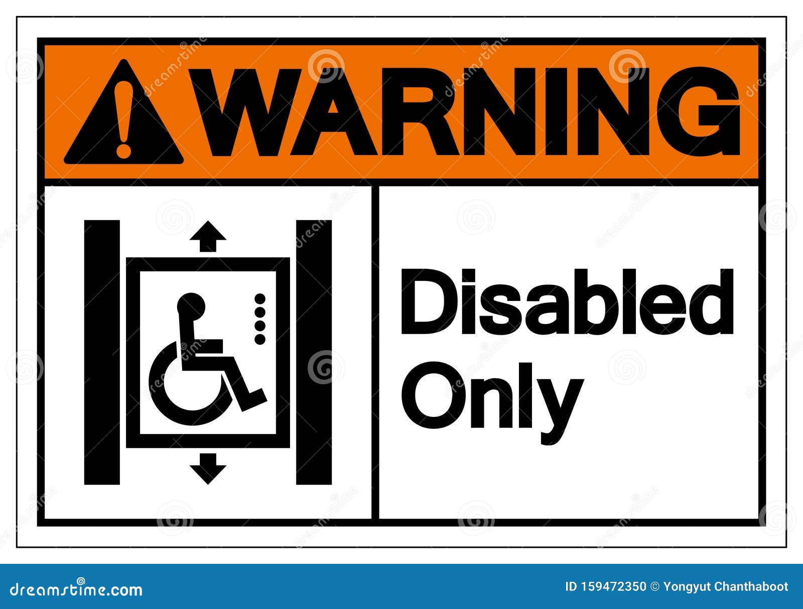 Warning Disabled only Symbol Sign ,Vector Illustration, Isolate on ...