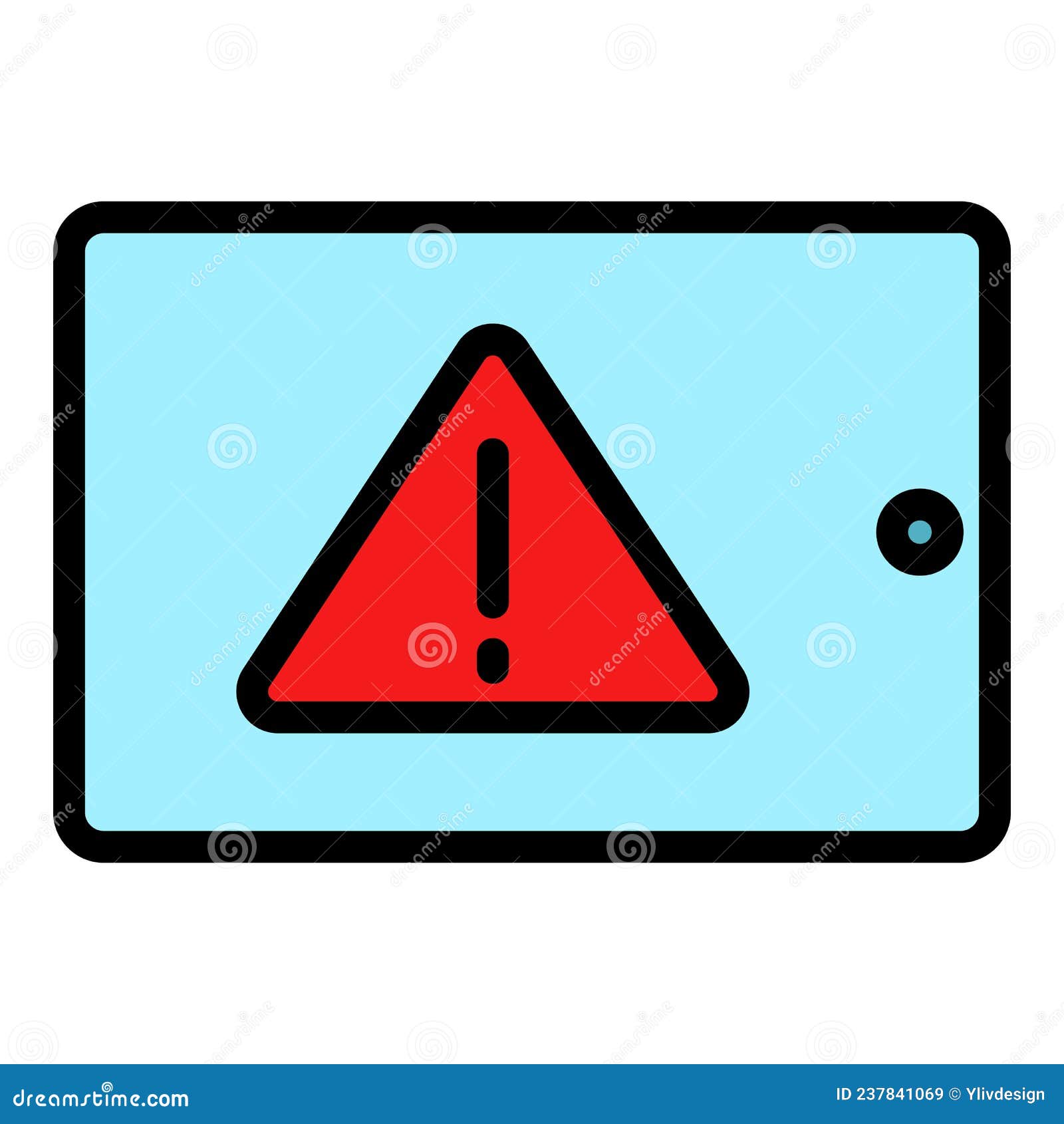 Warning Display Icon Color Outline Vector Stock Vector - Illustration ...