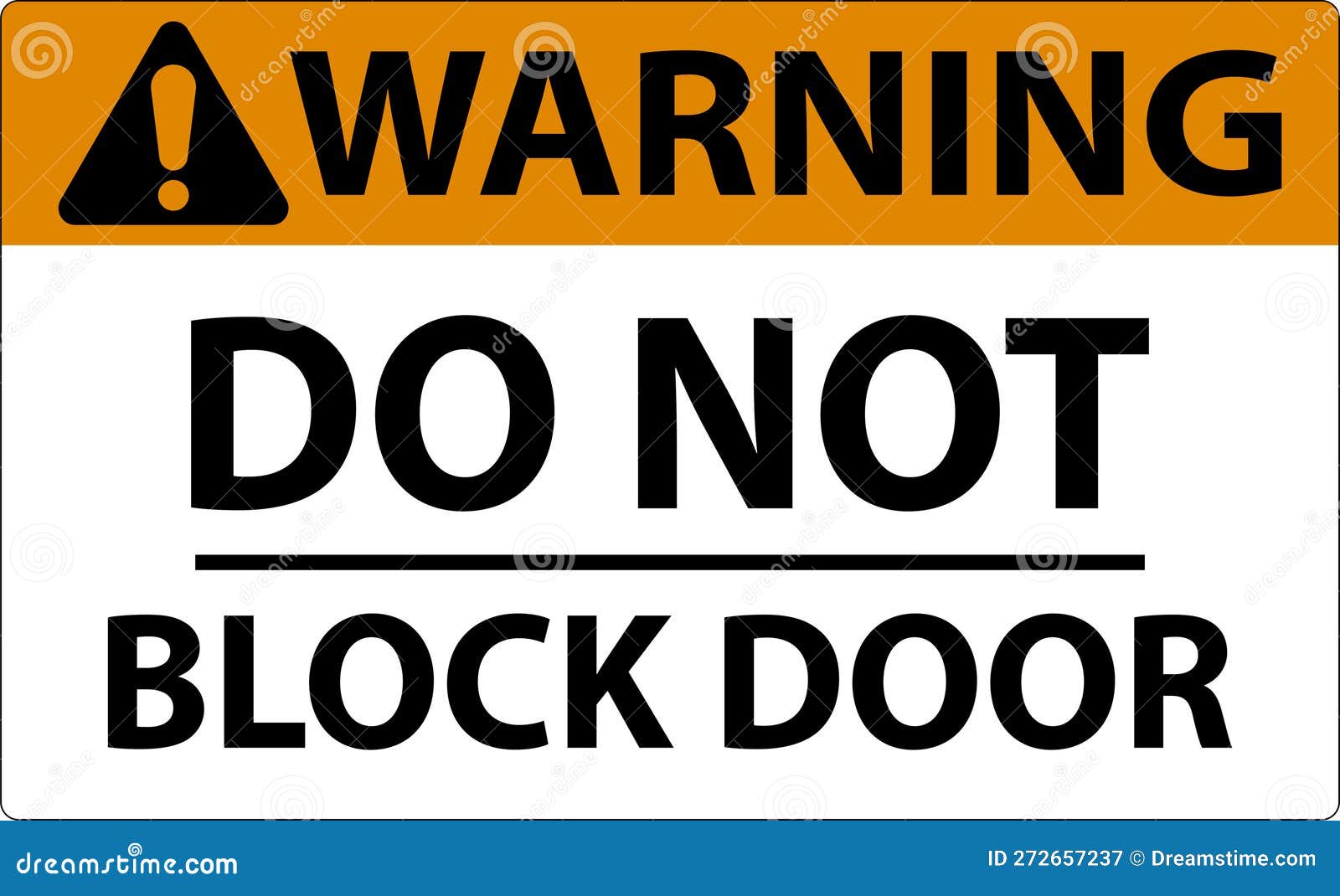 Warning Do Not Block Door Sign on White Background Stock Vector ...