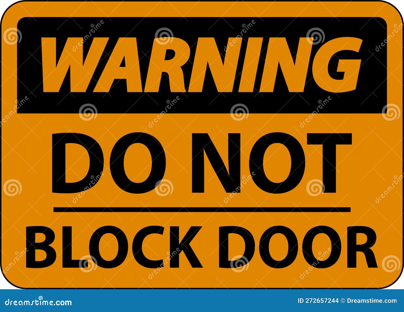 Warning Do Not Block Door Sign on White Background Stock Vector ...