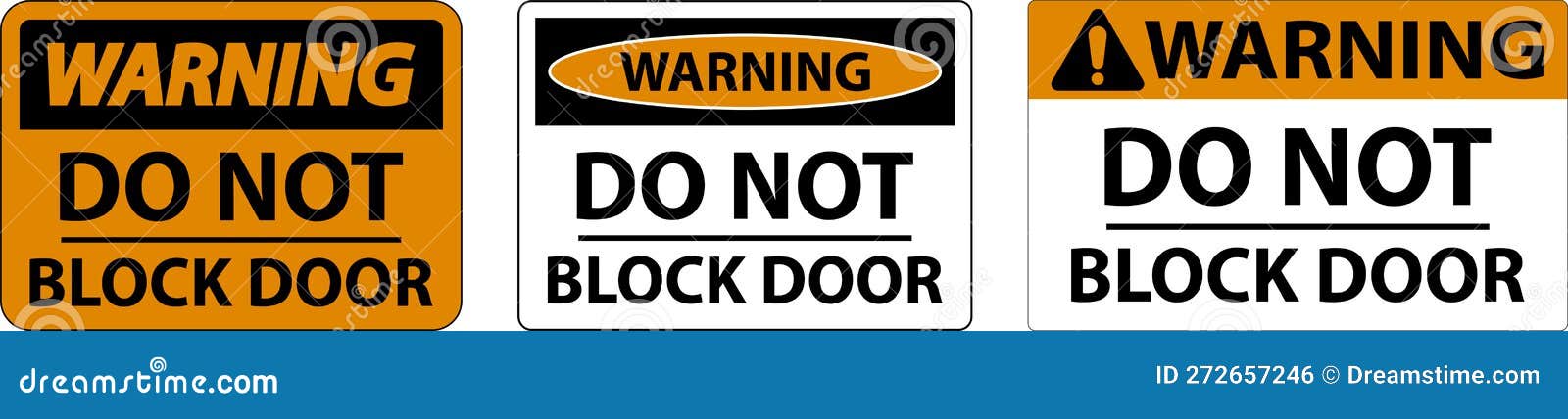 Warning Do Not Block Door Sign on White Background Stock Vector ...