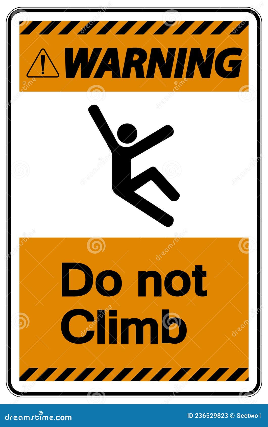 Warning Do Not Climb Symbol Sign on White Background Stock Vector ...