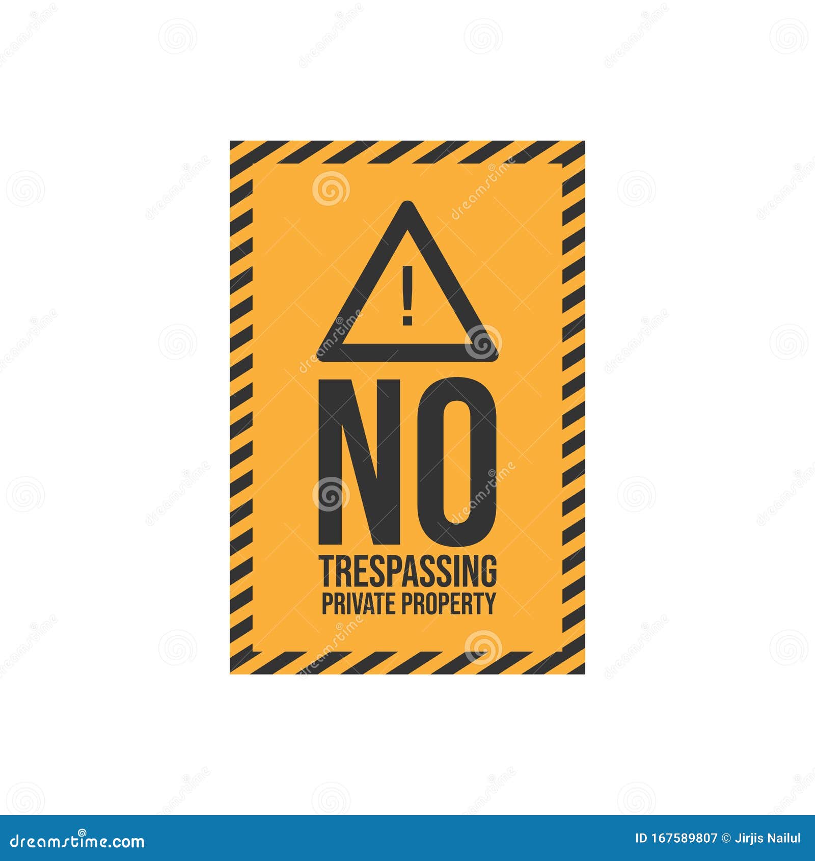 Orange Property Do Not Enter Signs