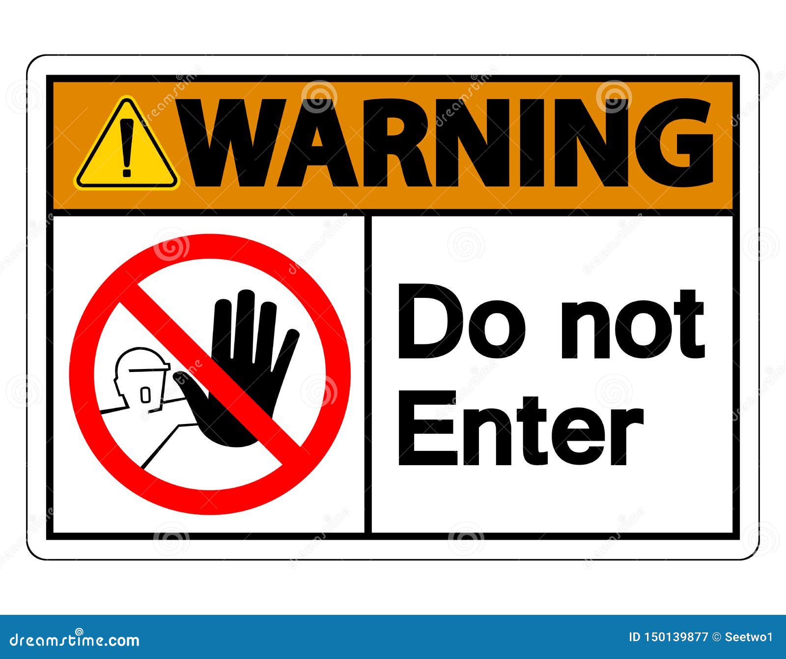 Warning Do Not Enter Symbol Sign on White Background,Vector ...