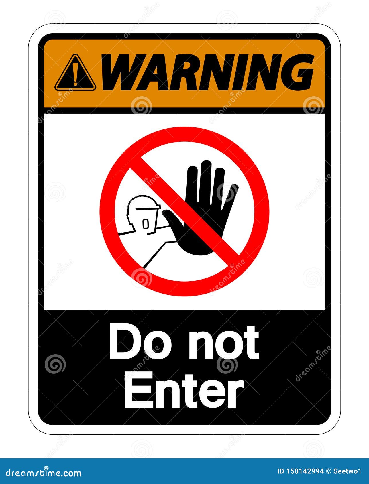 Warning Do Not Enter Symbol Sign on White Background,Vector ...