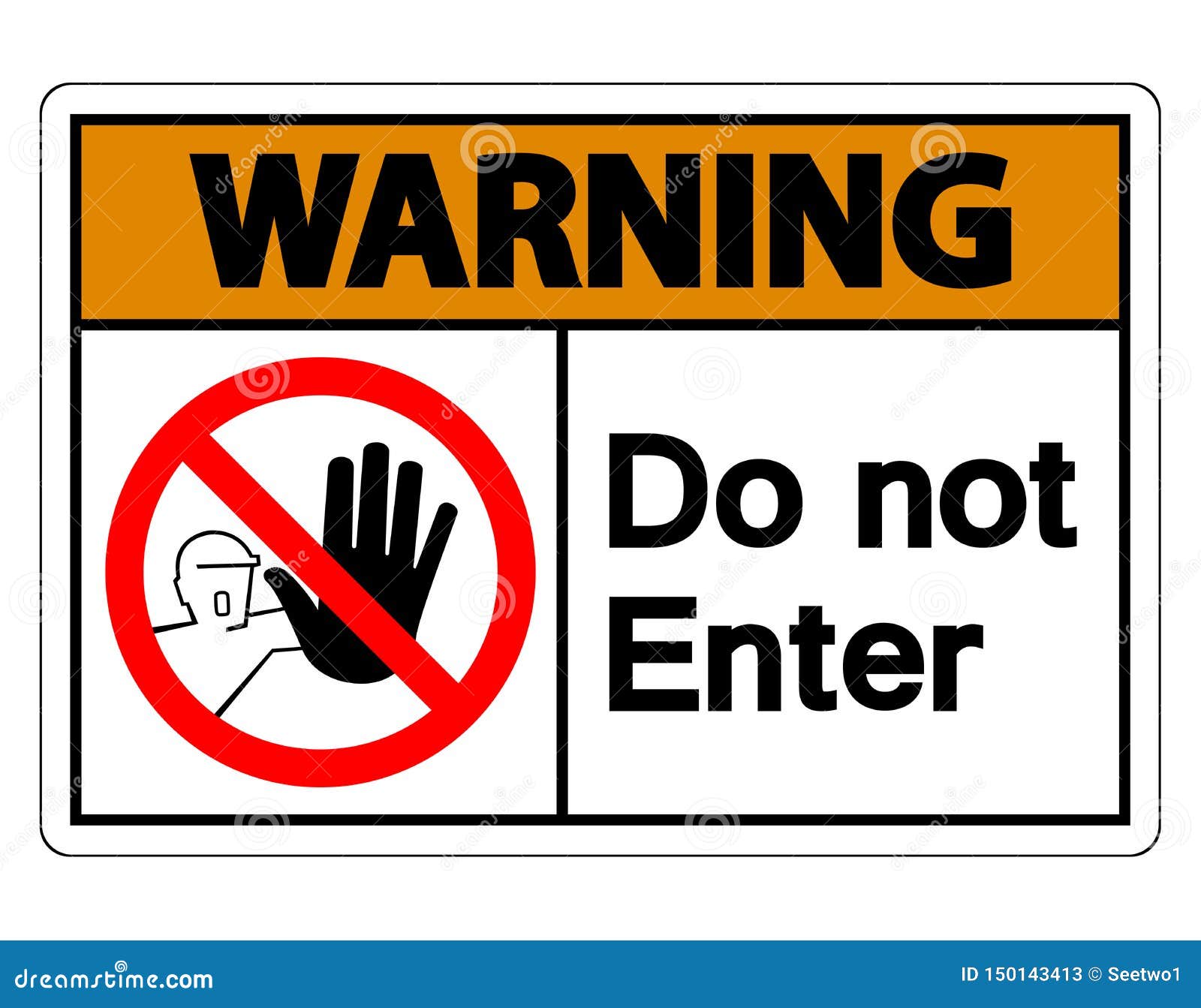 Warning Do Not Enter Symbol Sign on White Background,Vector ...