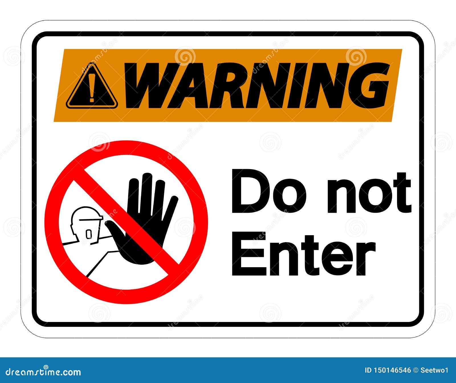 Warning Do Not Enter Symbol Sign on White Background,Vector ...