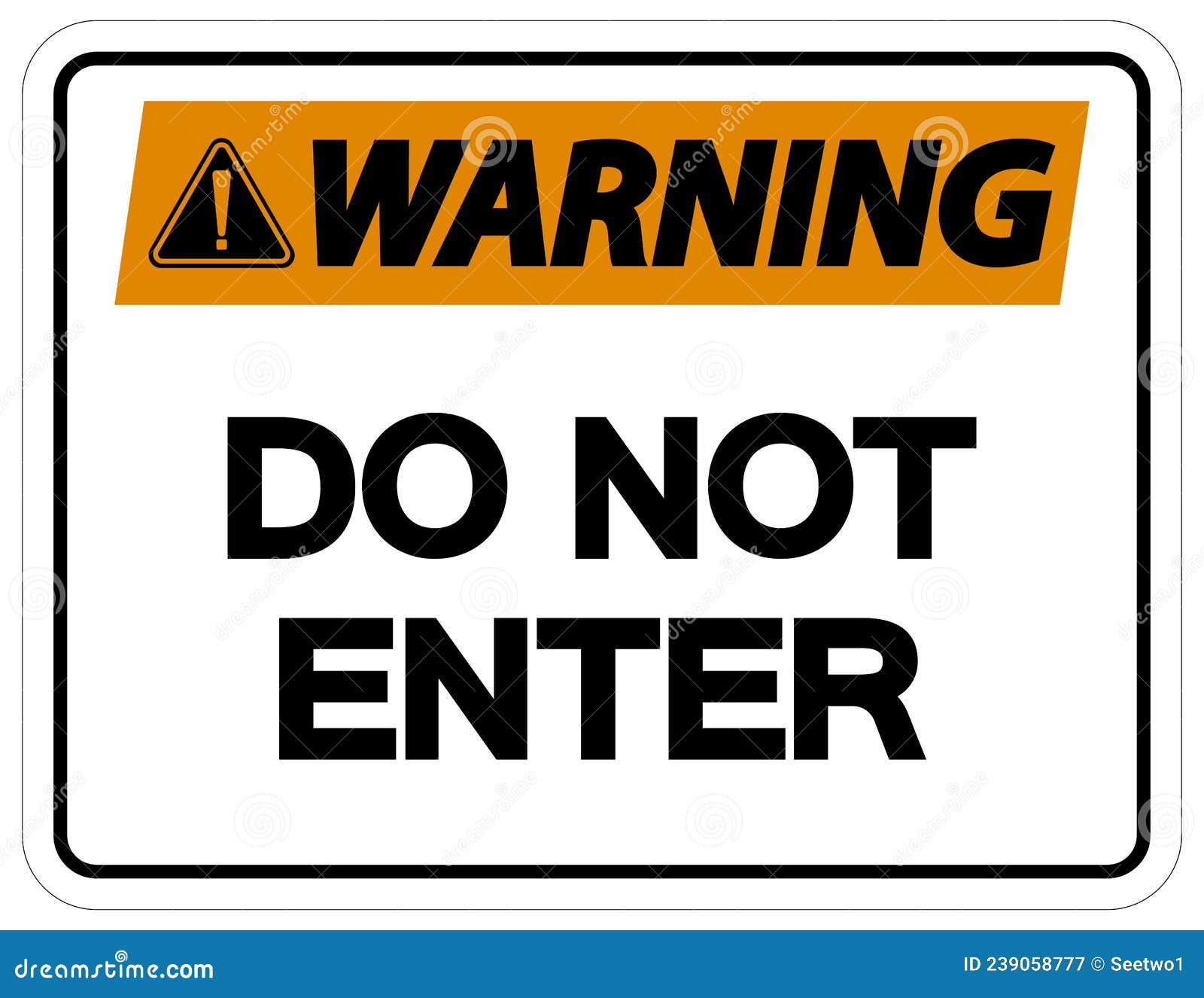 Warning Do Not Enter Symbol on White Background Stock Vector ...