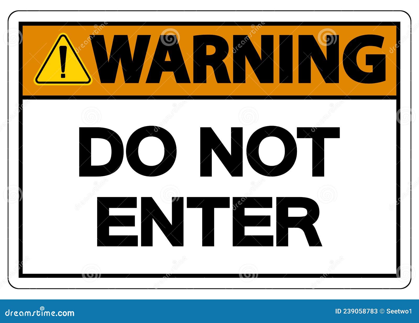 Warning Do Not Enter Symbol on White Background Stock Vector ...