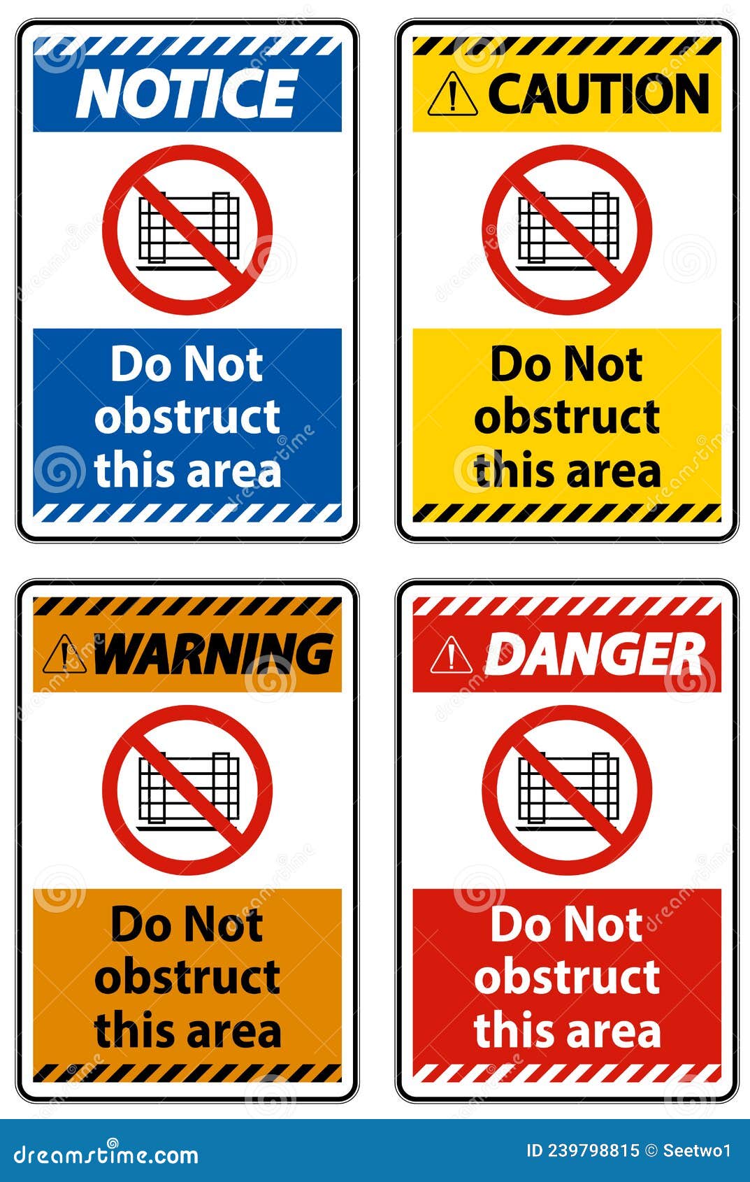 Warning Do Not Obstruct This Area Signs Vector Illustration ...