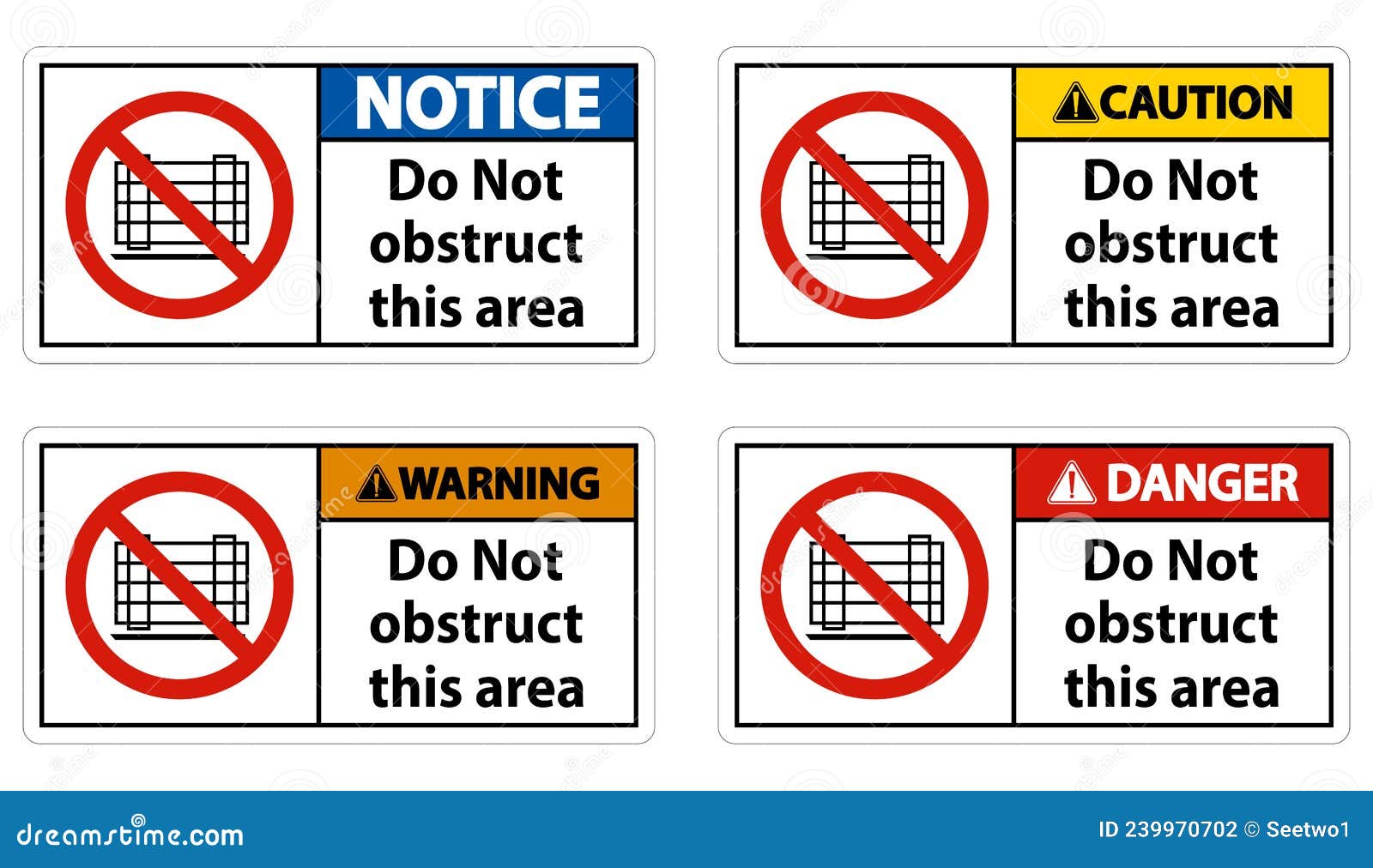 Warning Do Not Obstruct This Area Signs Vector Illustration ...