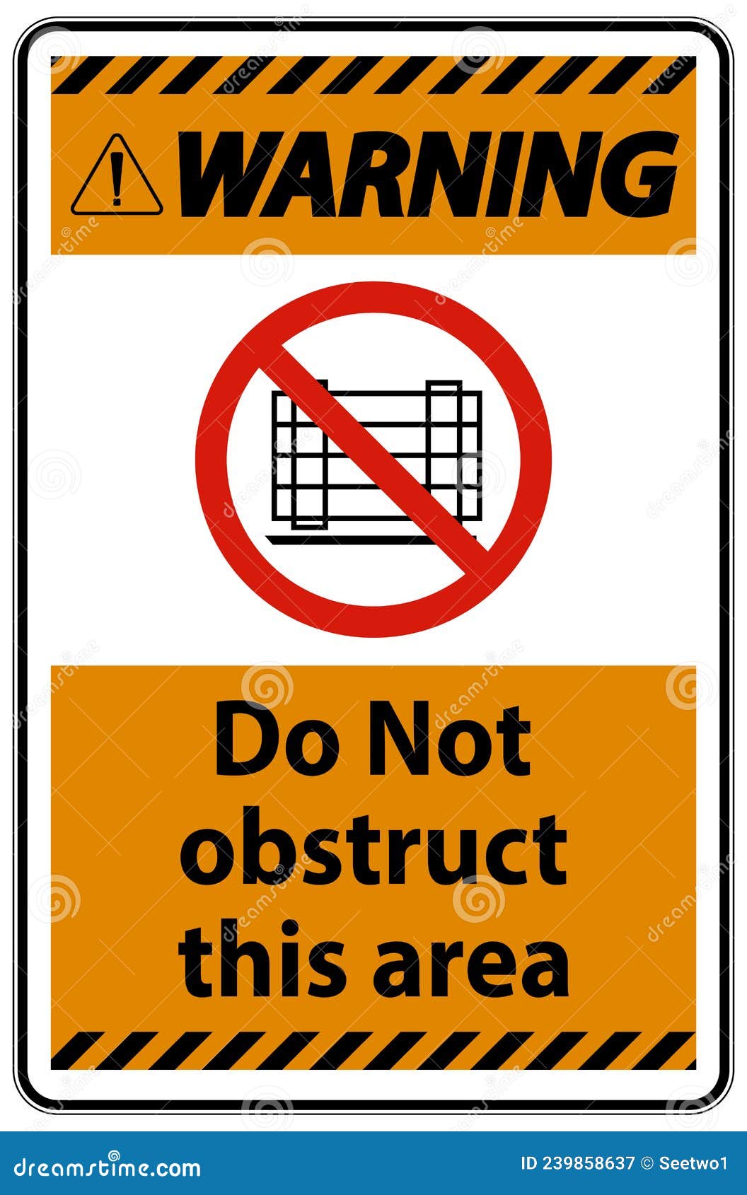 Warning Do Not Obstruct Symbol Sign, Vector Illustration, Isolate On ...