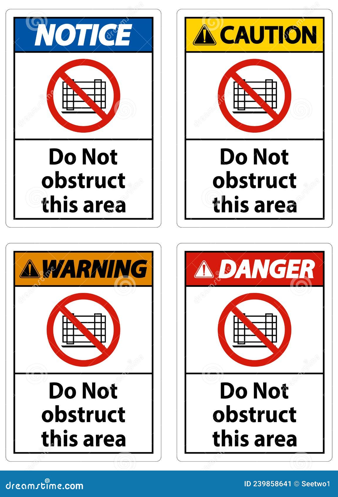 Warning Do Not Obstruct this Area Signs Stock Vector - Illustration of ...