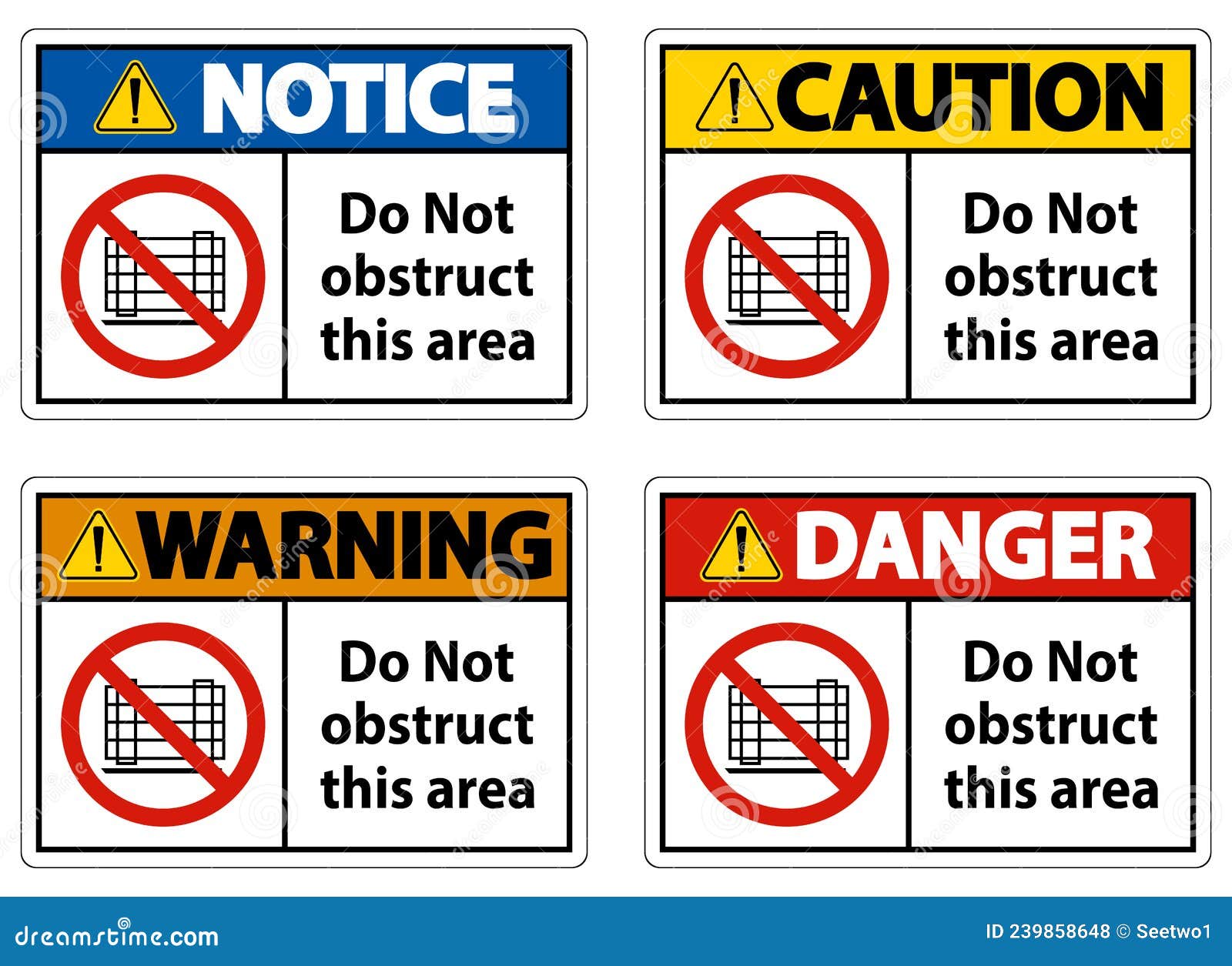 Warning Do Not Obstruct This Area Signs Vector Illustration ...